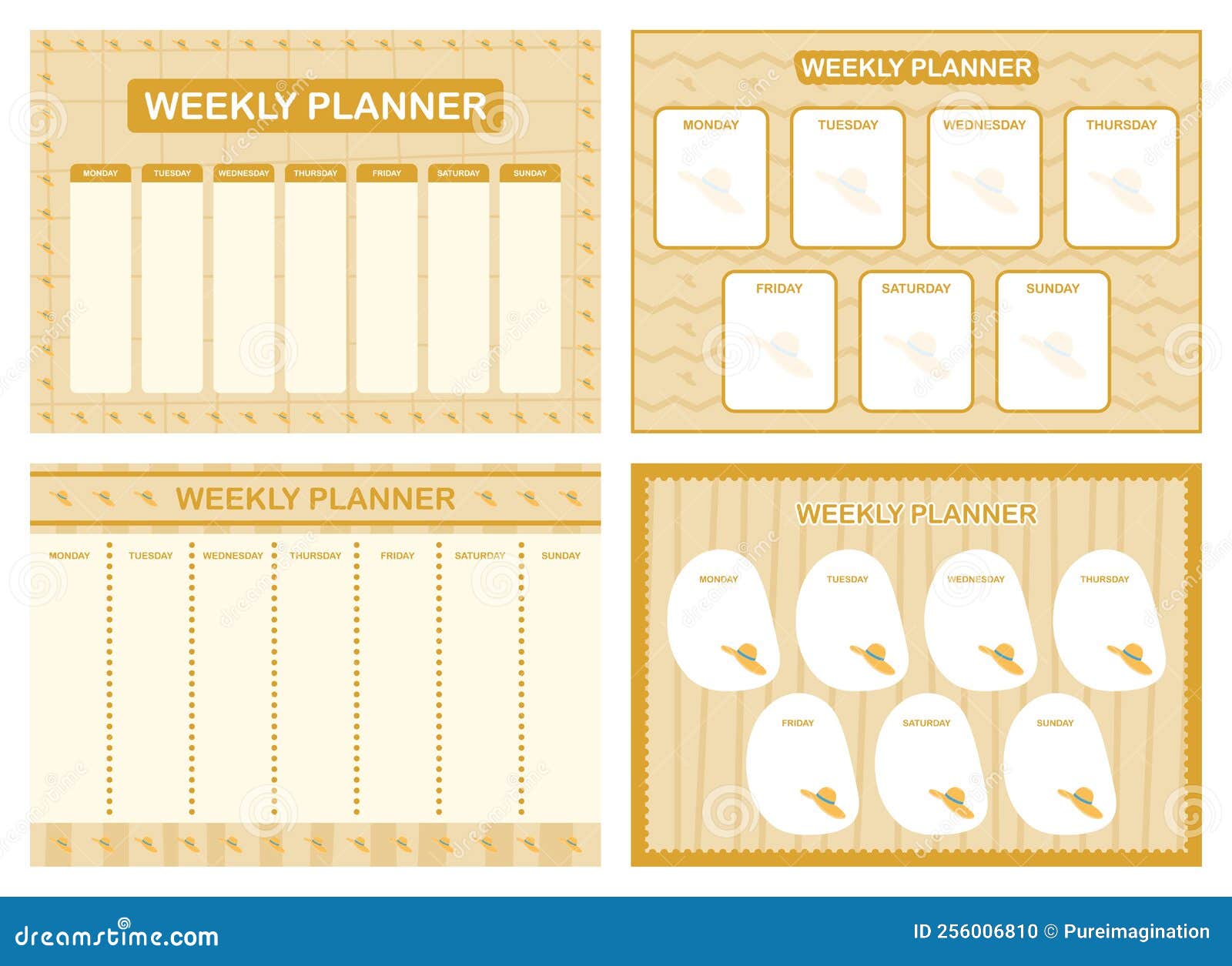 Weekly Planner, Kids Schedule Design Template Stock Vector ...