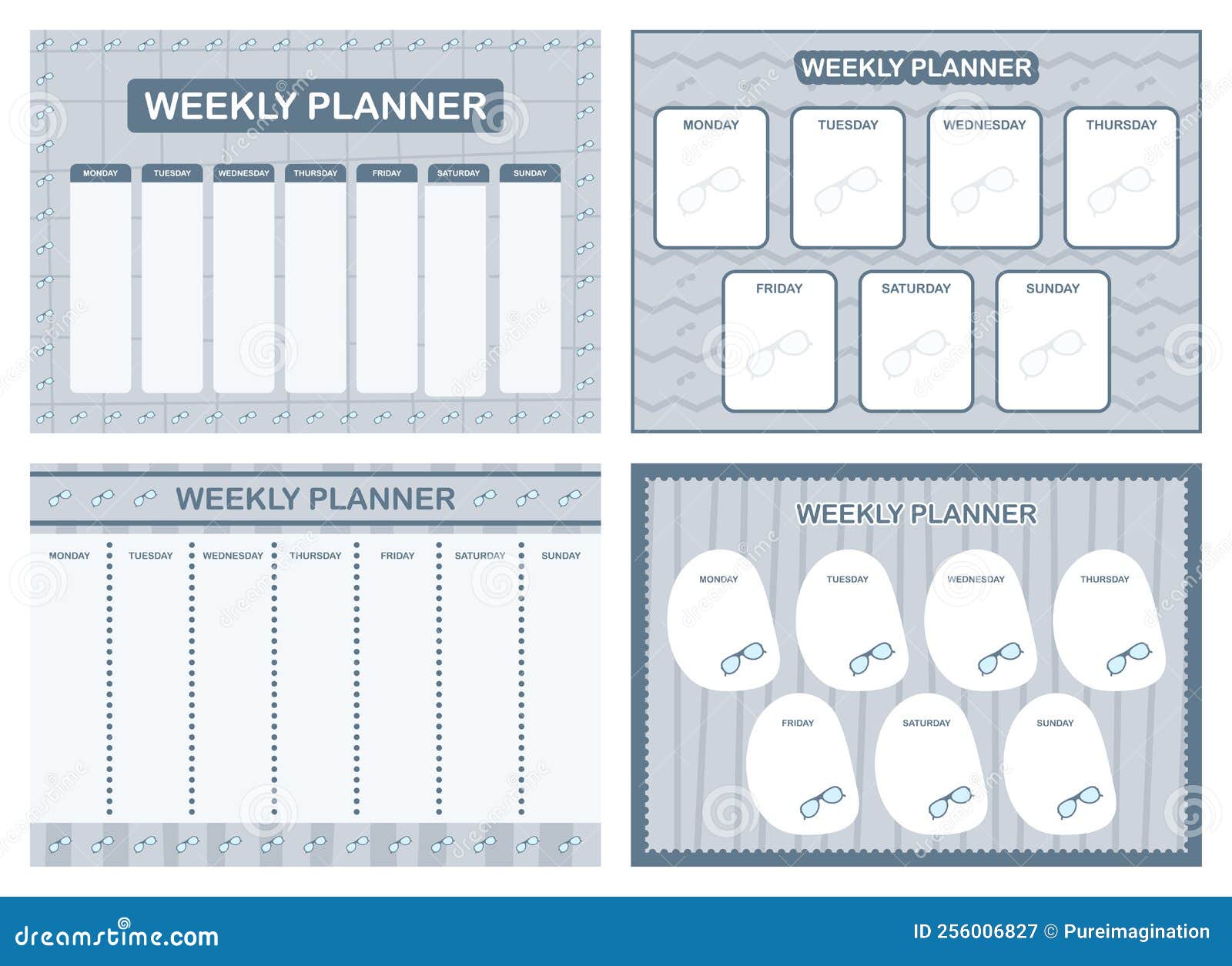 Weekly Planner, Kids Schedule Design Template Stock Vector ...