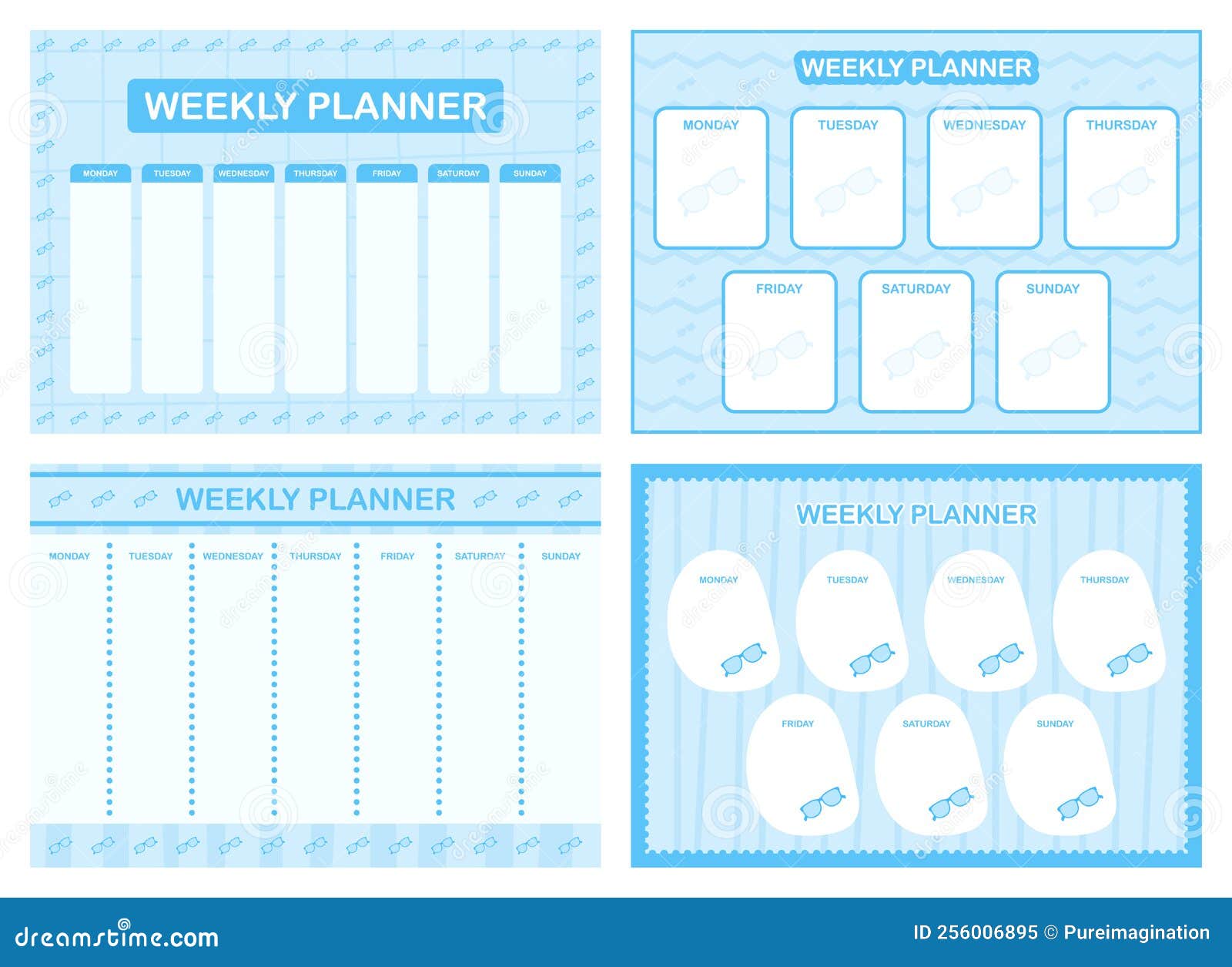 Weekly Planner, Kids Schedule Design Template Stock Vector ...