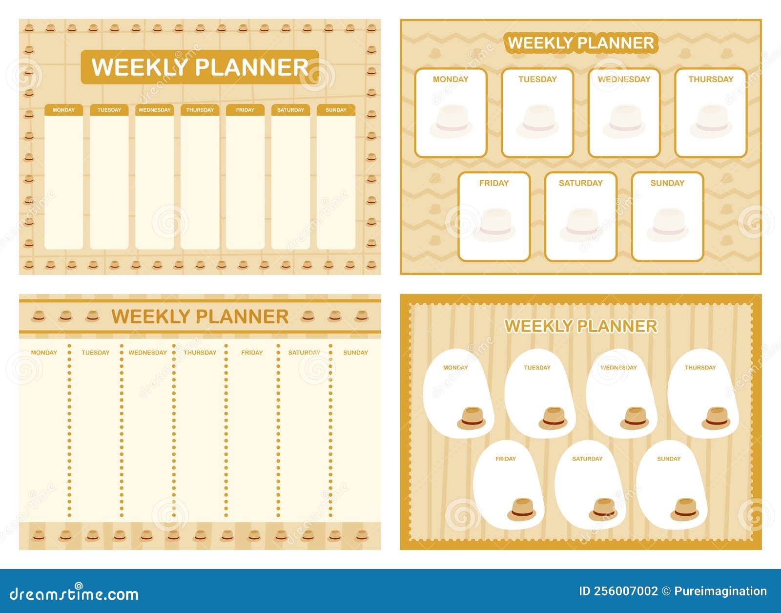 Weekly Planner, Kids Schedule Design Template Stock Vector ...