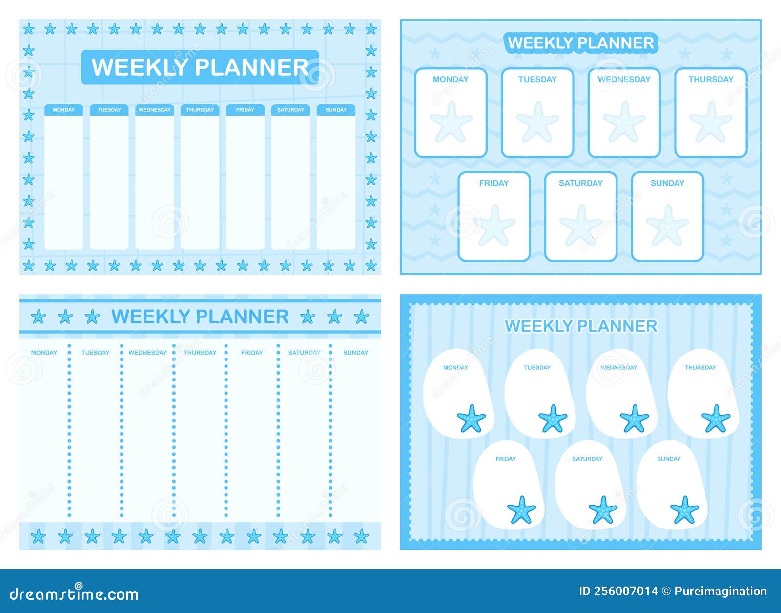 Weekly Planner, Kids Schedule Design Template Stock Vector ...