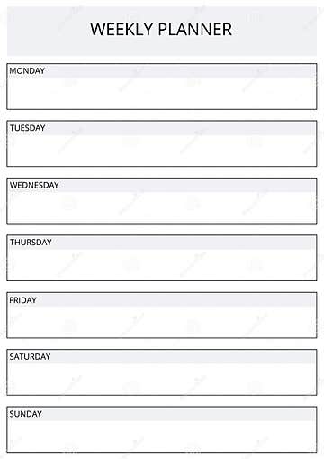 Weekly Planner Notebook Page. Modern Business Organizer with Notes and ...