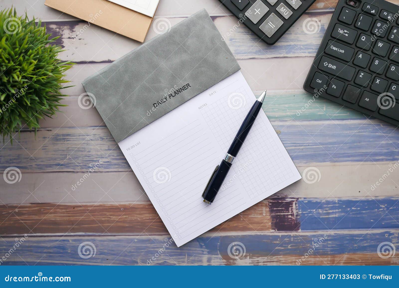 Weekly Planner and Notepad on Table Stock Image - Image of concepts ...