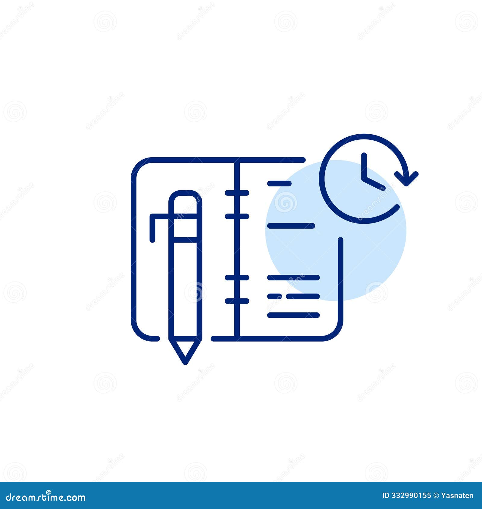 Weekly Planner, Pen and Clock. Pixel Perfect, Editable Stroke Icon ...