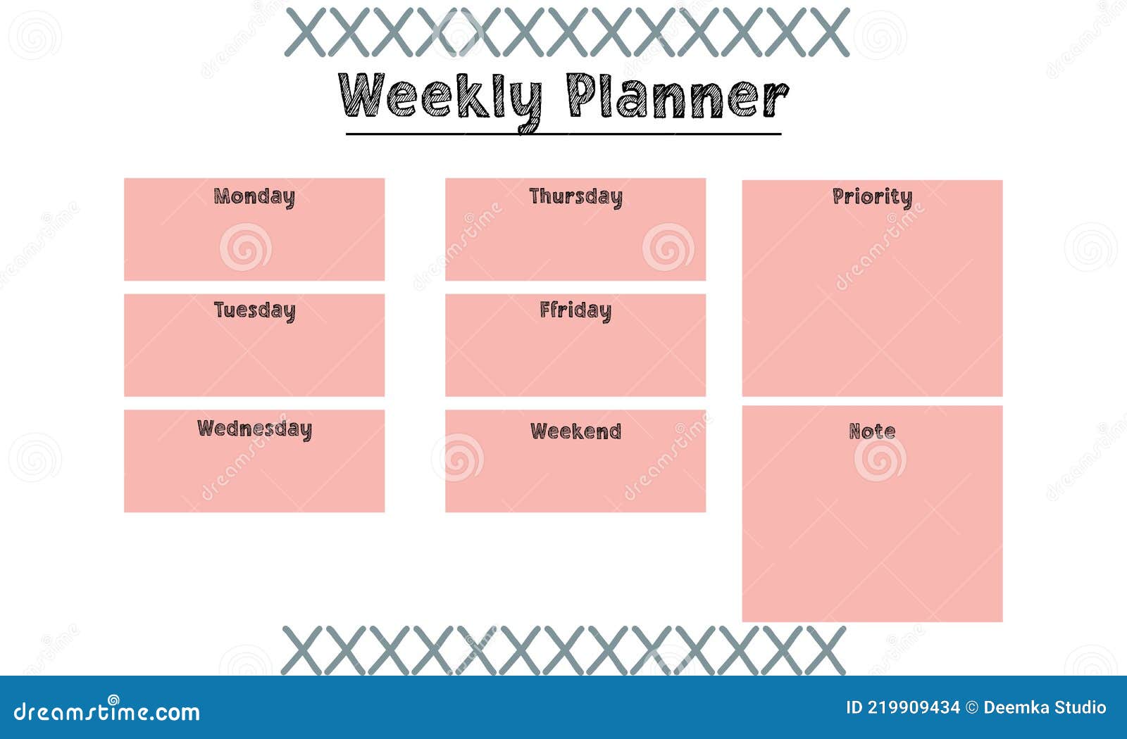Weekly Planner Template. Creative Design for daily Planner Stock Vector ...