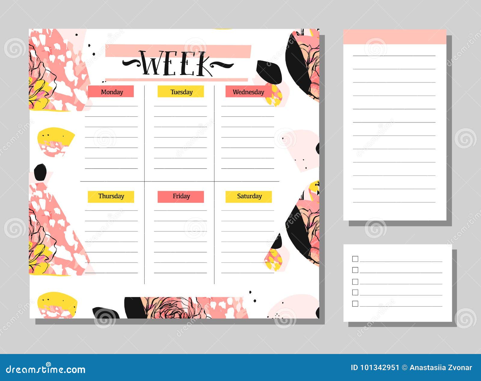 Weekly Planner Template. Organizer and Schedule Stock Vector ...