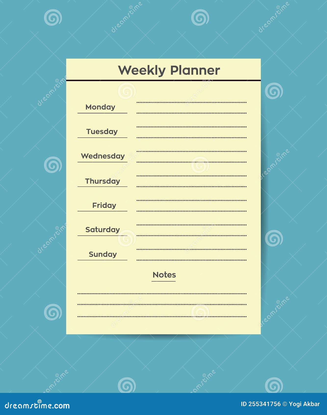 Weekly Planner Template. Organizer, Planner, Schedule for Your Design ...