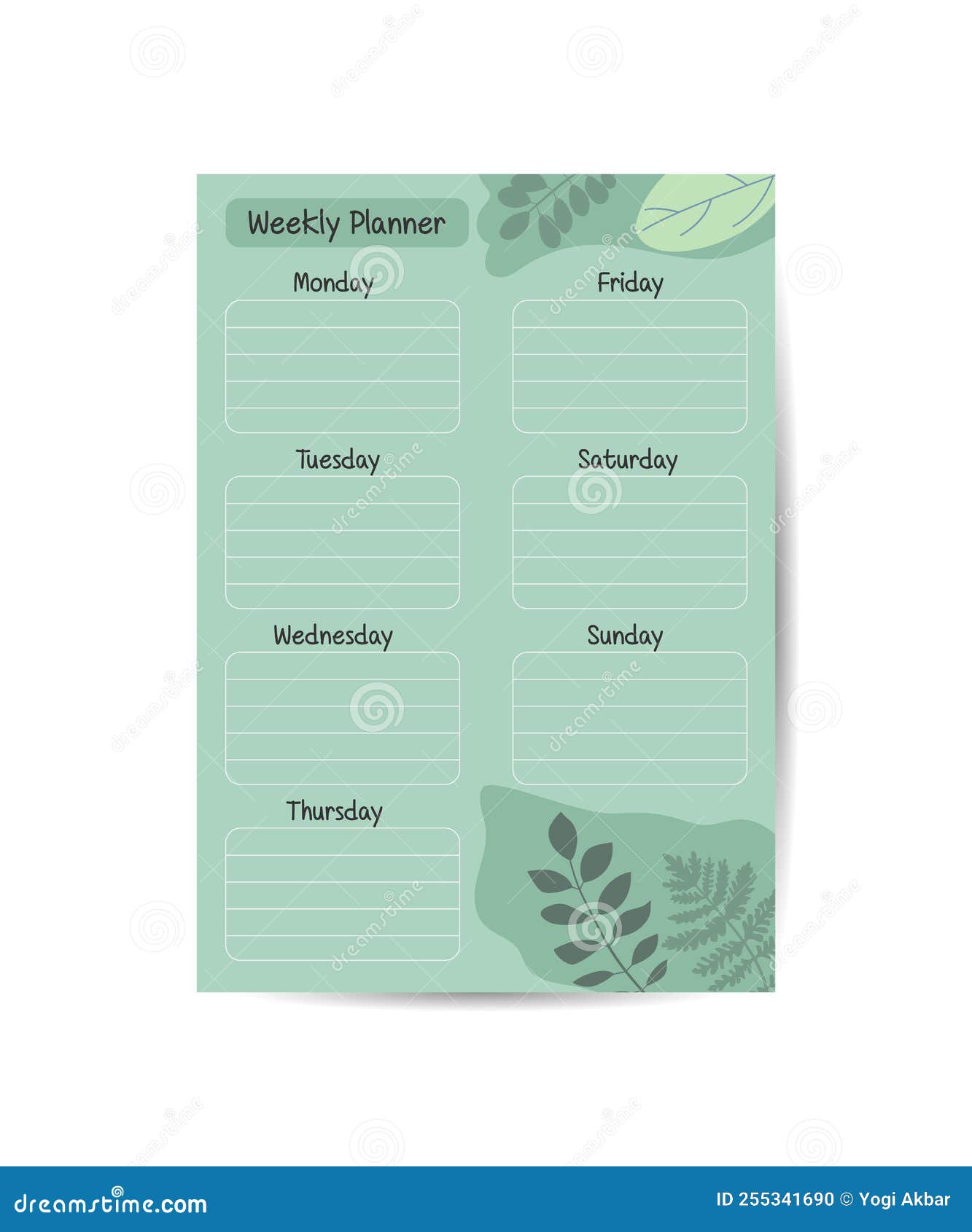 Weekly Planner Template. To-do List Planner Template with Tropical ...