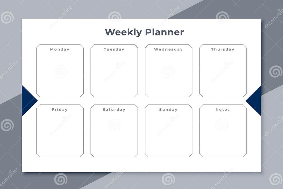Weekly Planner To Do List Template Design Stock Vector - Illustration ...
