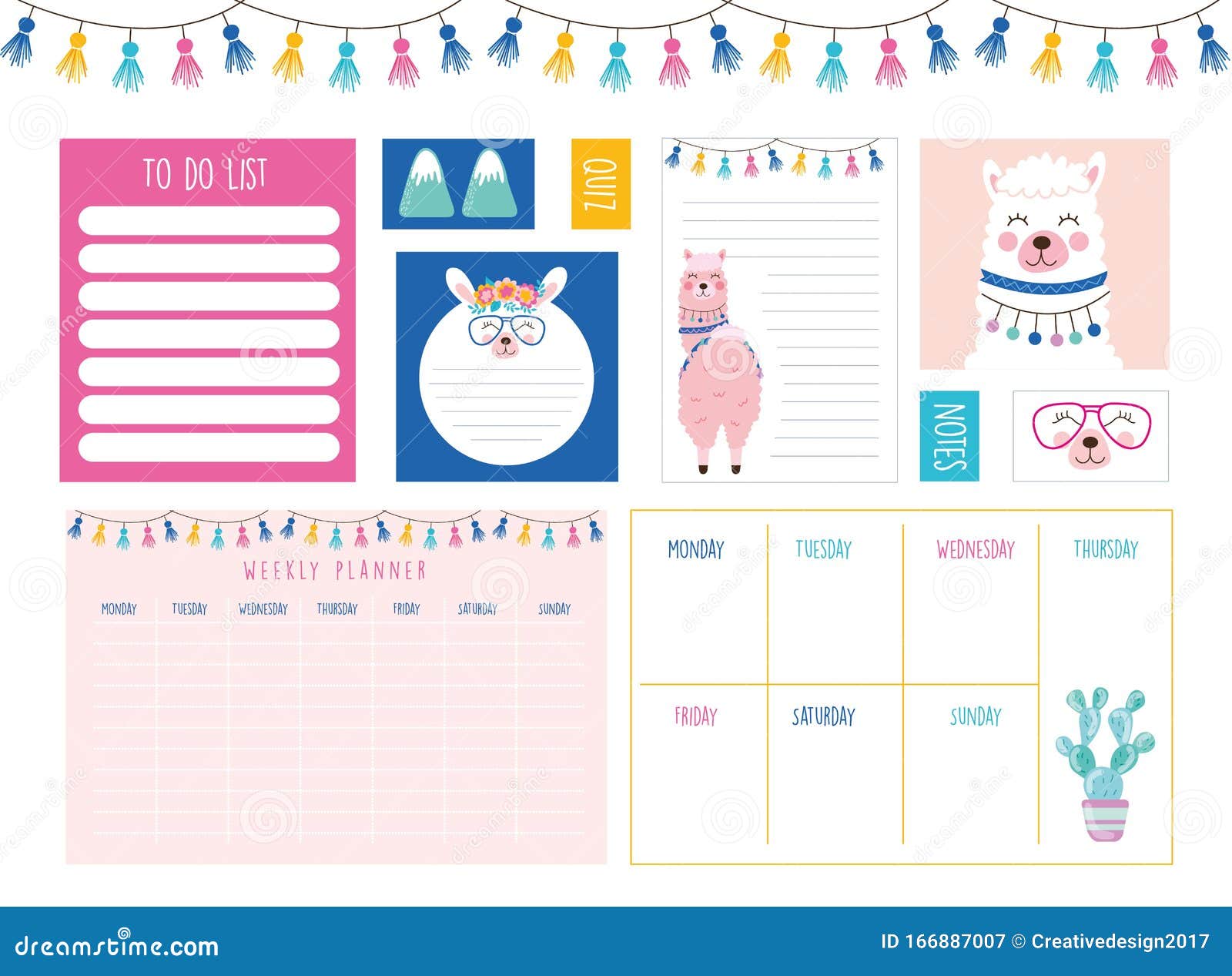 Weekly Planner and To Do List. Vector Stock Vector - Illustration of ...