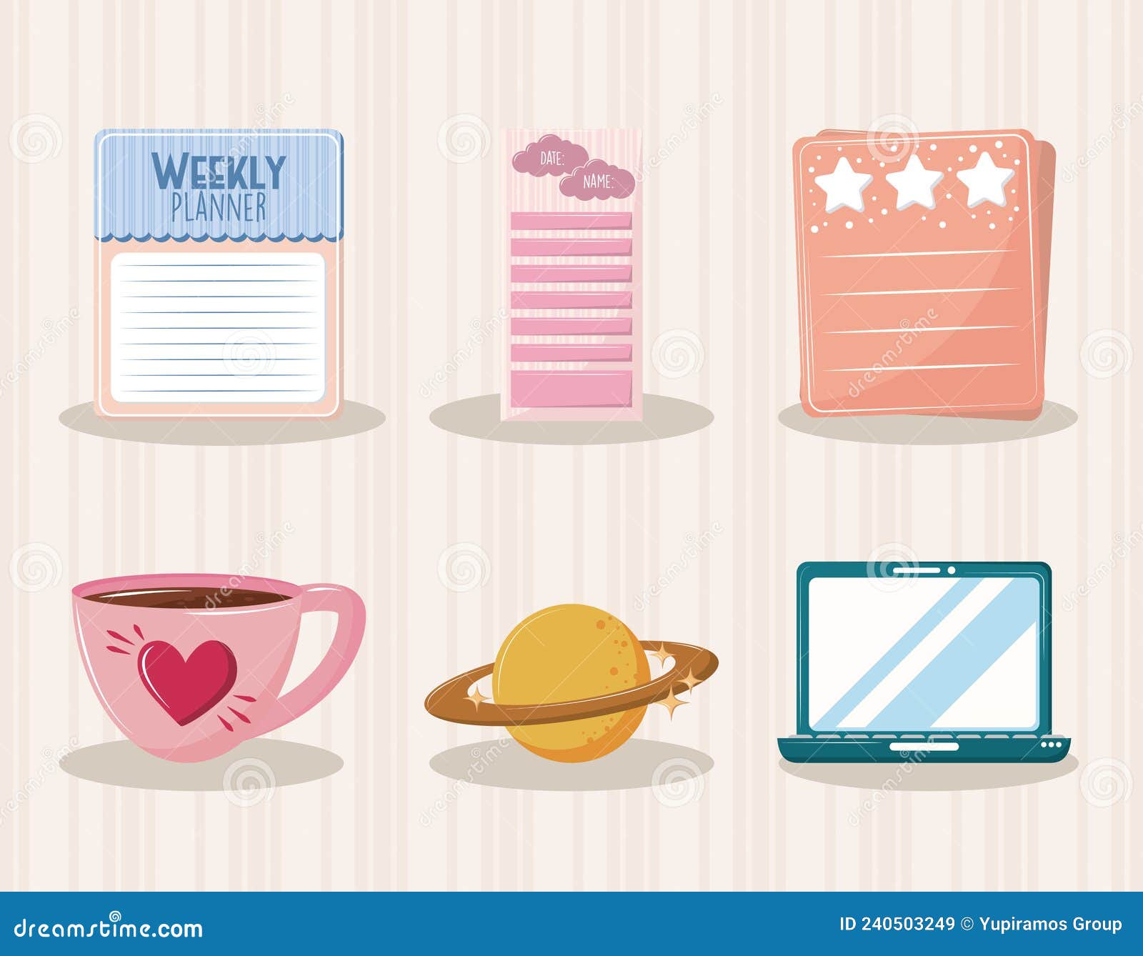 Daily, weekly planner stock vector. Illustration of template - 240503249