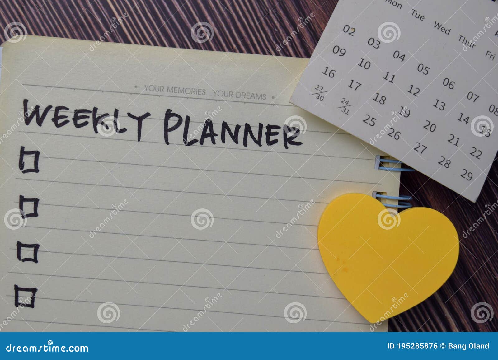 Weekly Planner Write on a Book. Supported by an Additional Services ...