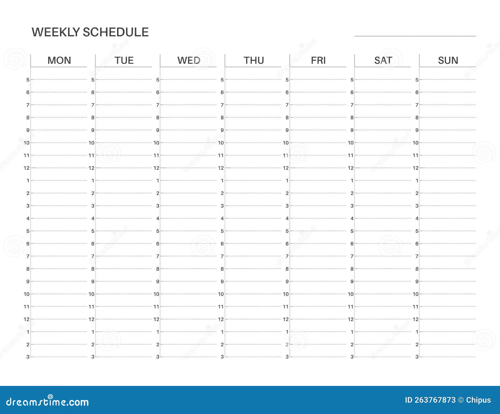 Weekly Printable Planner. Weekly Schedule Template. Monday Start. Stock ...
