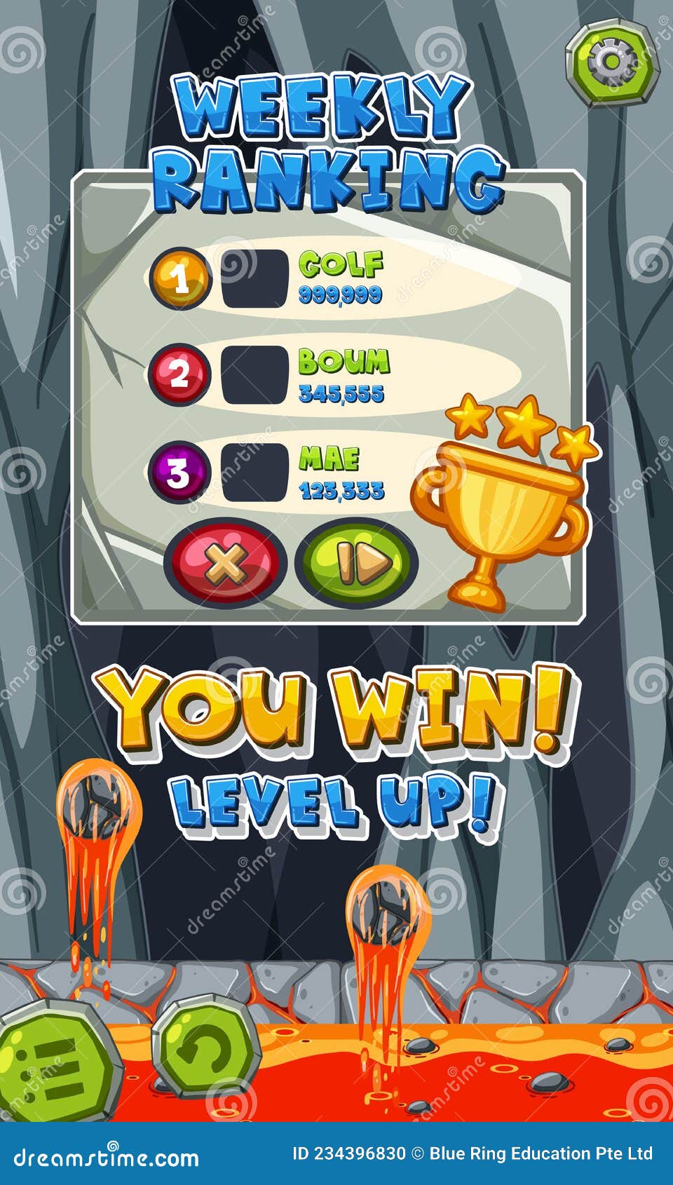 Weekly Ranking Template on Mobile Game Stock Vector - Illustration of ...