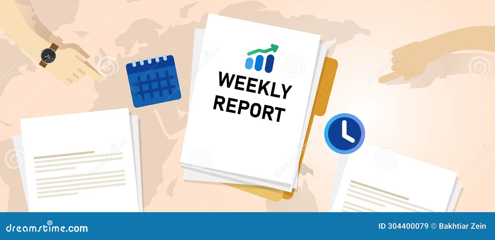 Weekly Report Document Performance Schedule Paperwork Stock ...