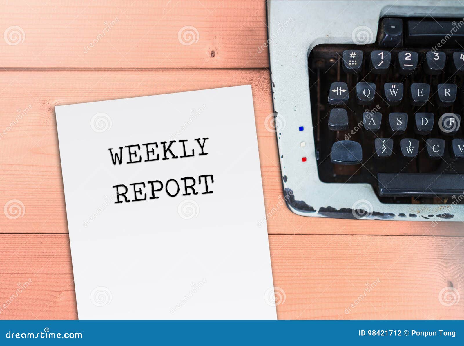 Weekly report on paper stock photo. Image of paper, news - 98421712