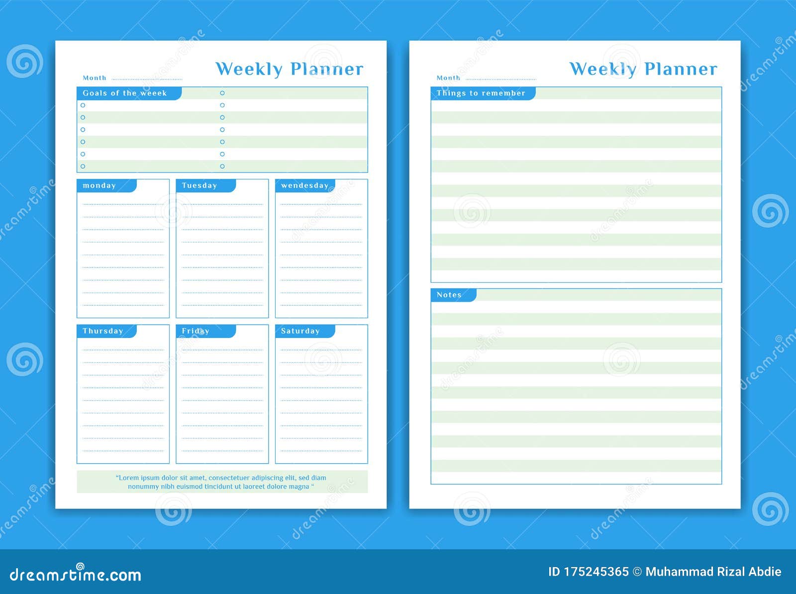 Weekly Schedule Planner Monday To Saturday Simple Table Format Blue ...
