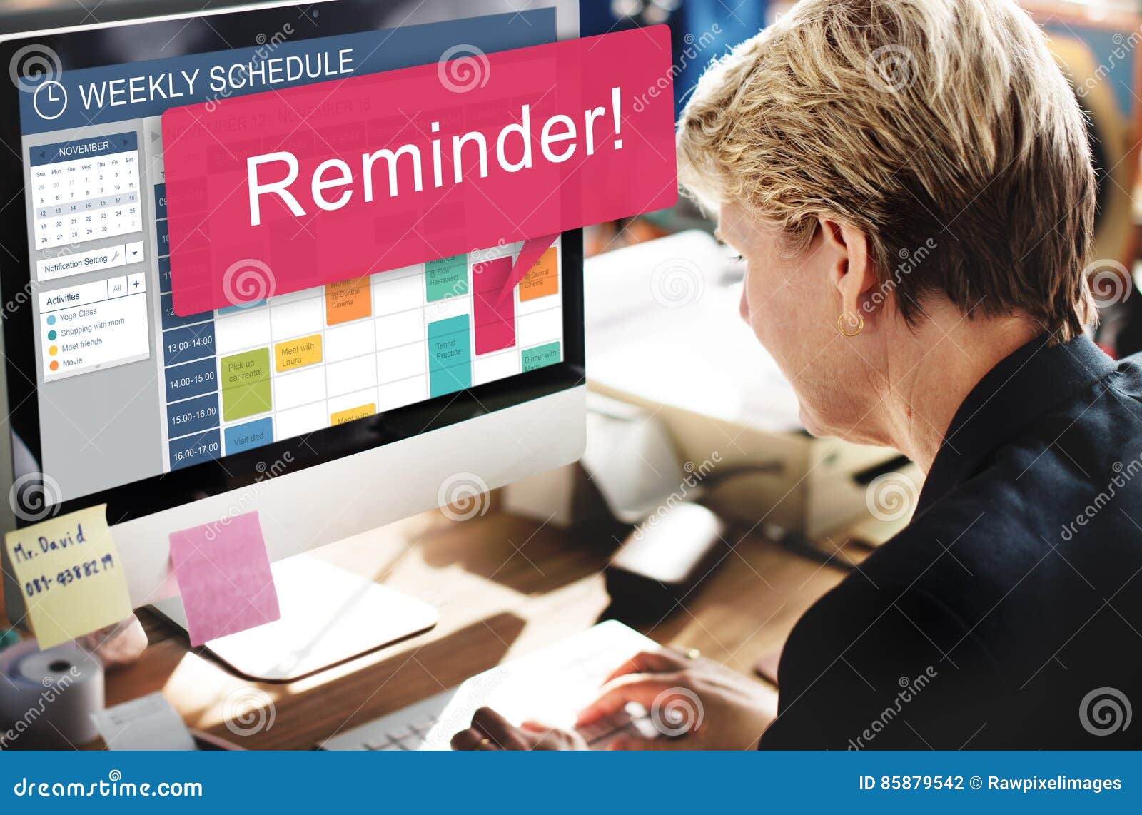 Weekly Schedule Reminder Alert Concept Stock Photo - Image of design ...