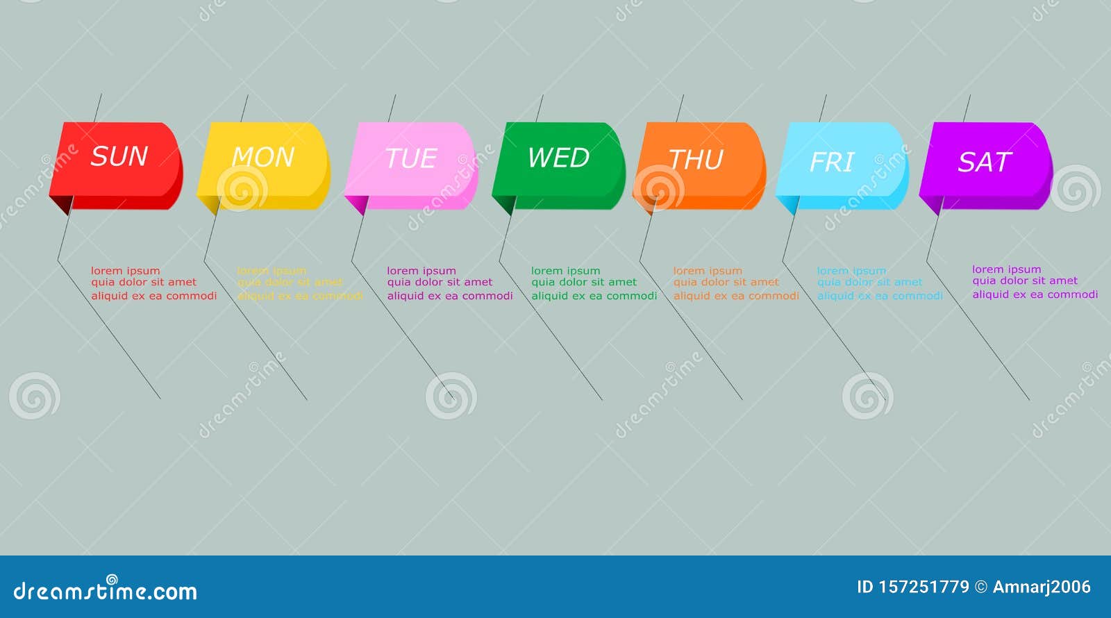 Weekly Timeline for Business Tag Design Stock Illustration ...