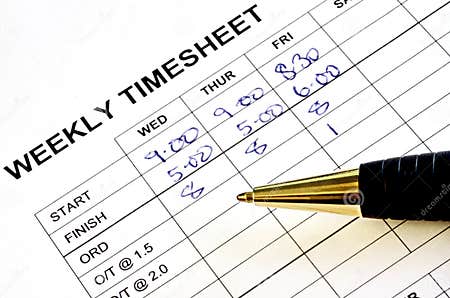 Weekly Timesheet stock image. Image of document, timesheet - 3961339