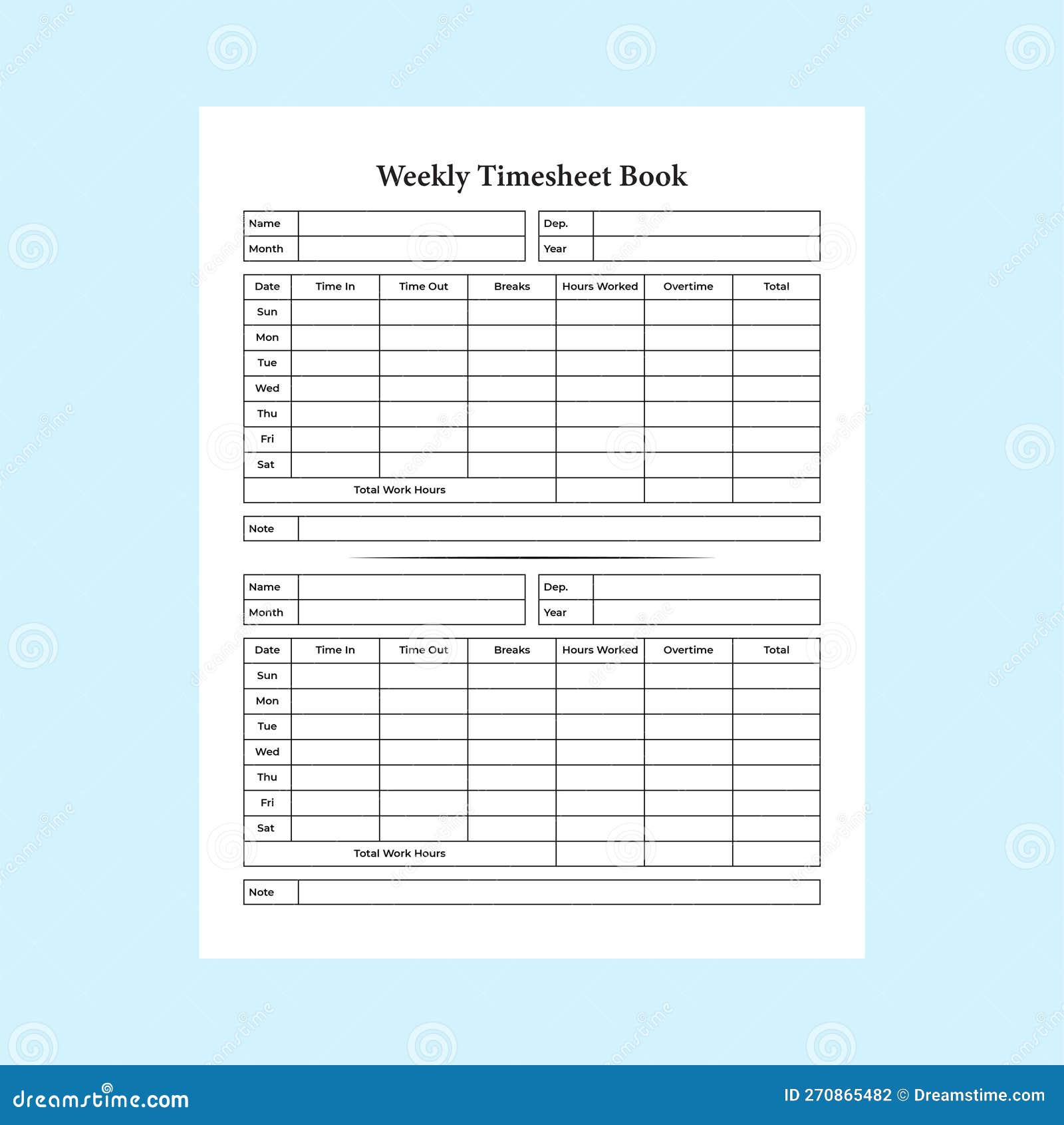 Weekly Timesheet Log Book KDP Interior. Time Management and Employee ... Weekly Timesheet Log Book KDP Interior. Time Management and Employee ...