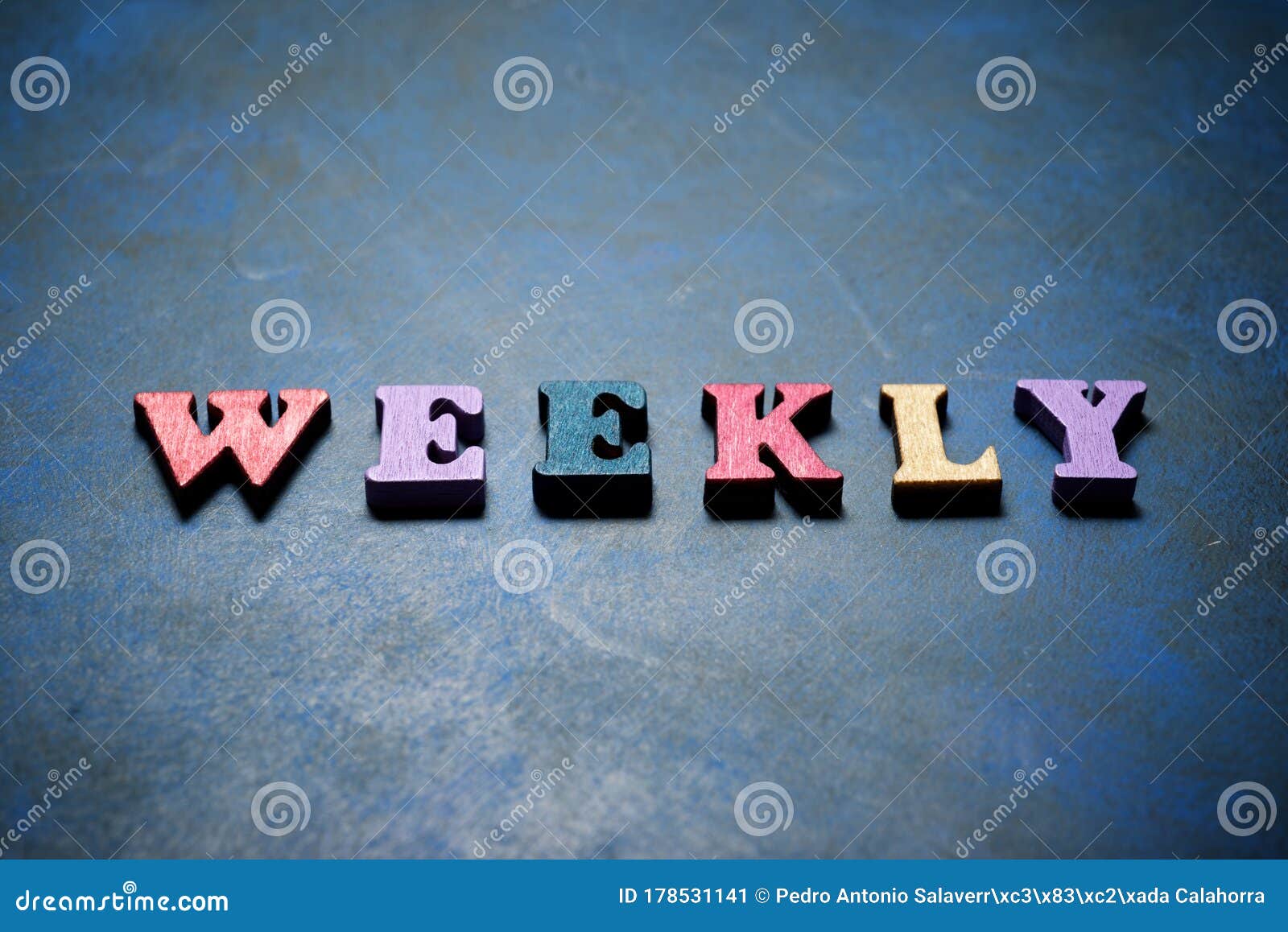 Weekly word view stock image. Image of single, label - 178531141