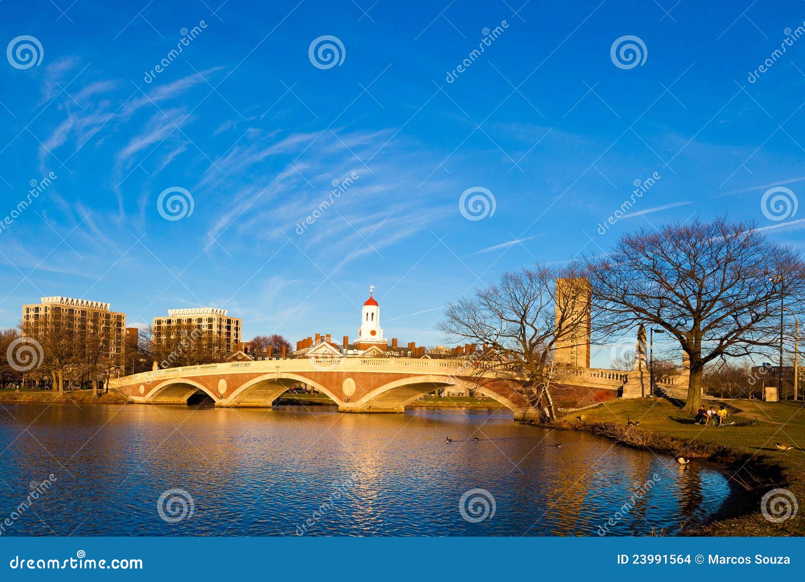 Weeks Memorial Footbridge editorial stock image. Image of massachusetts ...