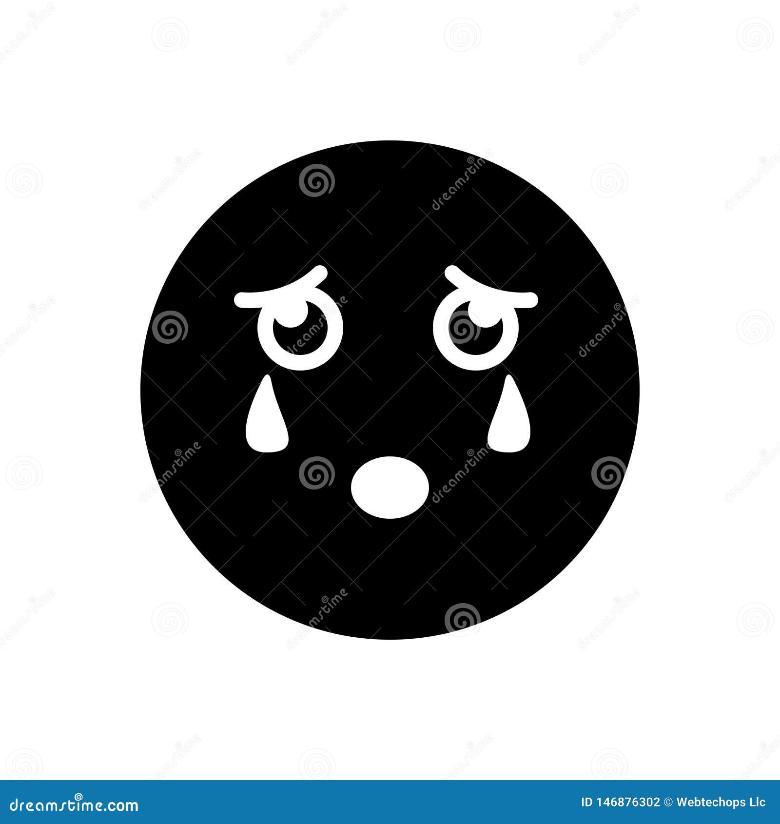 Black Solid Icon For Weep, Cry And Emotion Stock Illustration ...