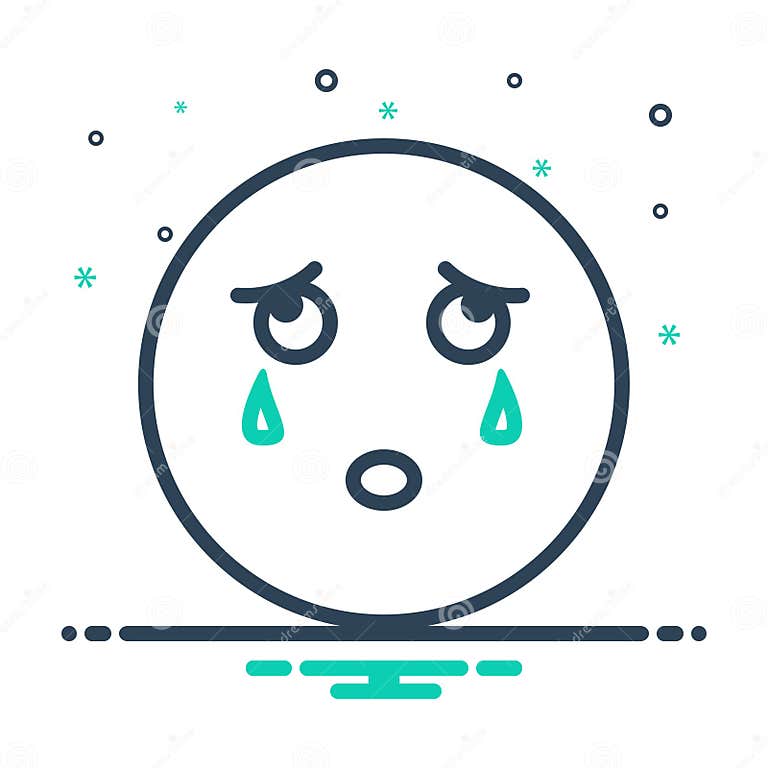 Black Mix Icon for Weep, Cry and Mourn Stock Vector - Illustration of ...