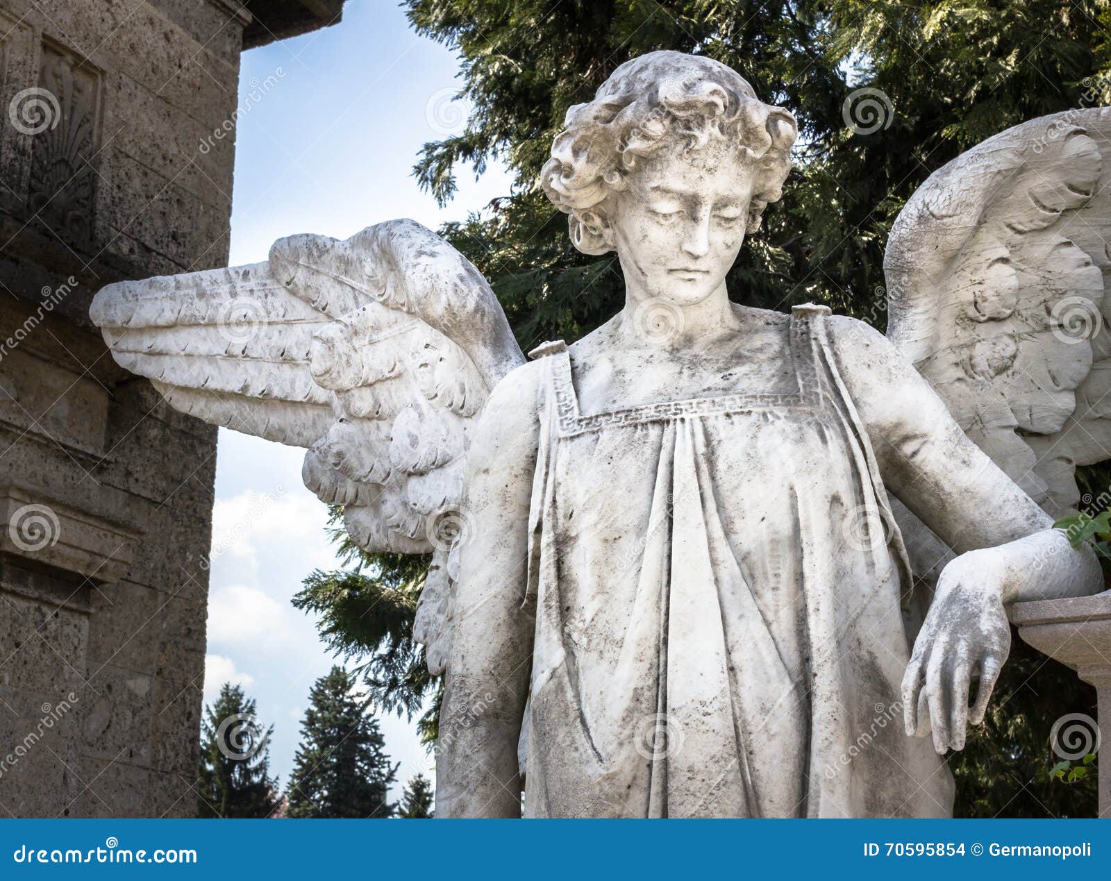 Crying Angel Statue Tattoo