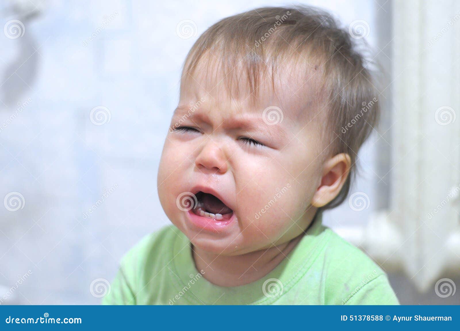 Weeping baby portrait stock photo. Image of sniffles - 51378588