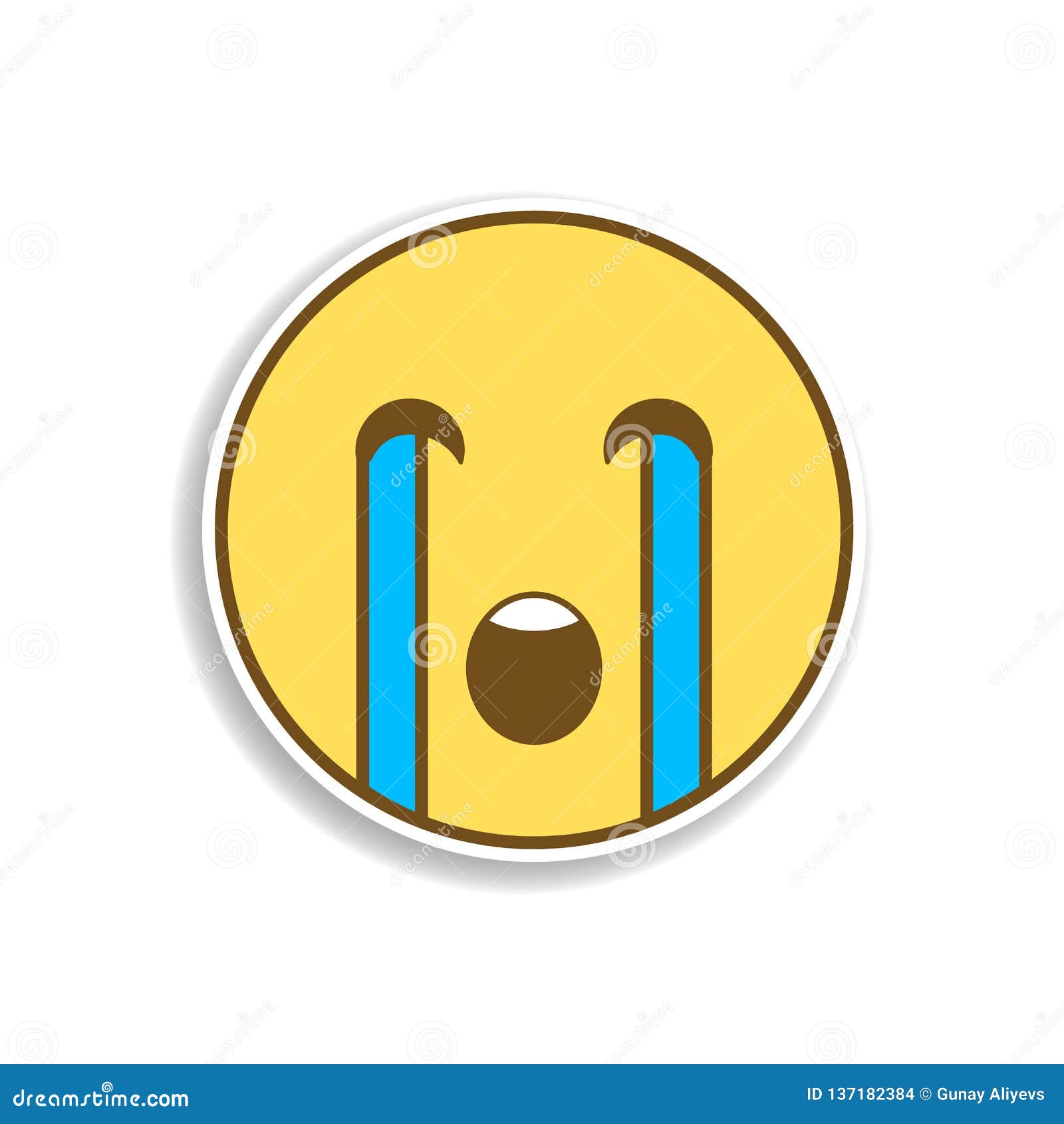 Weeping Colored Emoji Sticker Icon. Element of Emoji for Mobile Concept ...