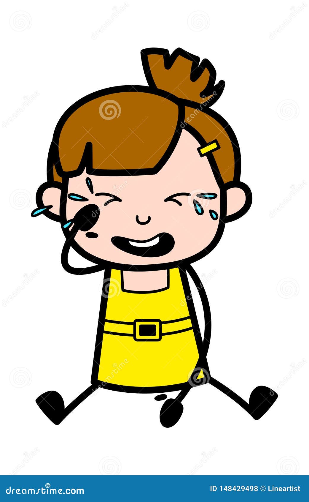 Weeping - Cute Girl Cartoon Character Vector Illustration Stock ...