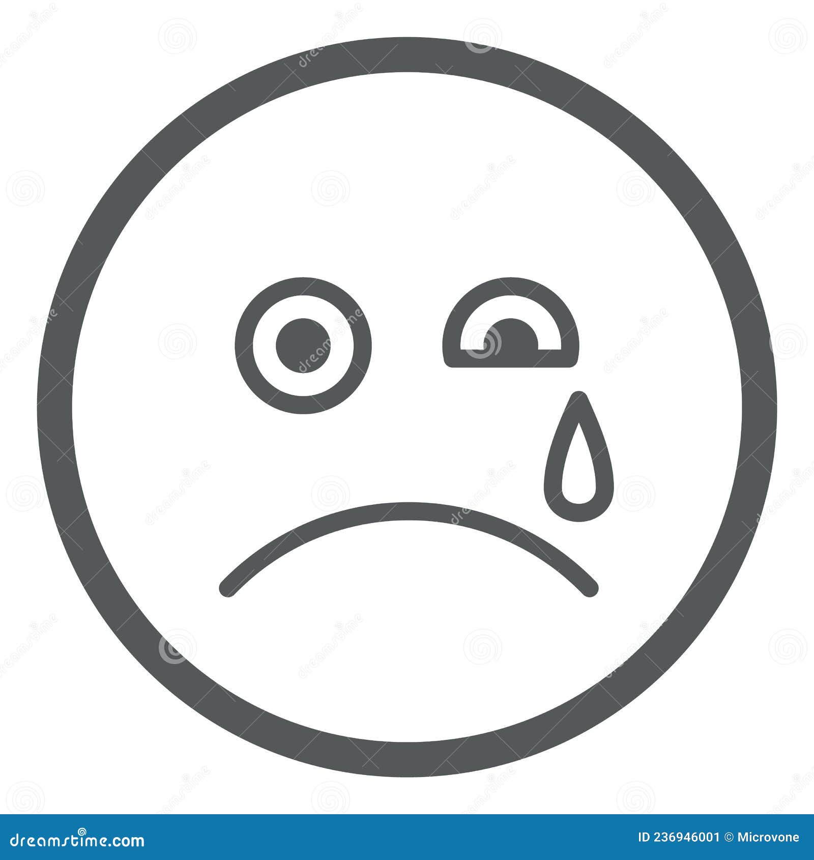 Sad Emoji - Simple Emoticon On Yellow Background - Vector Design ...