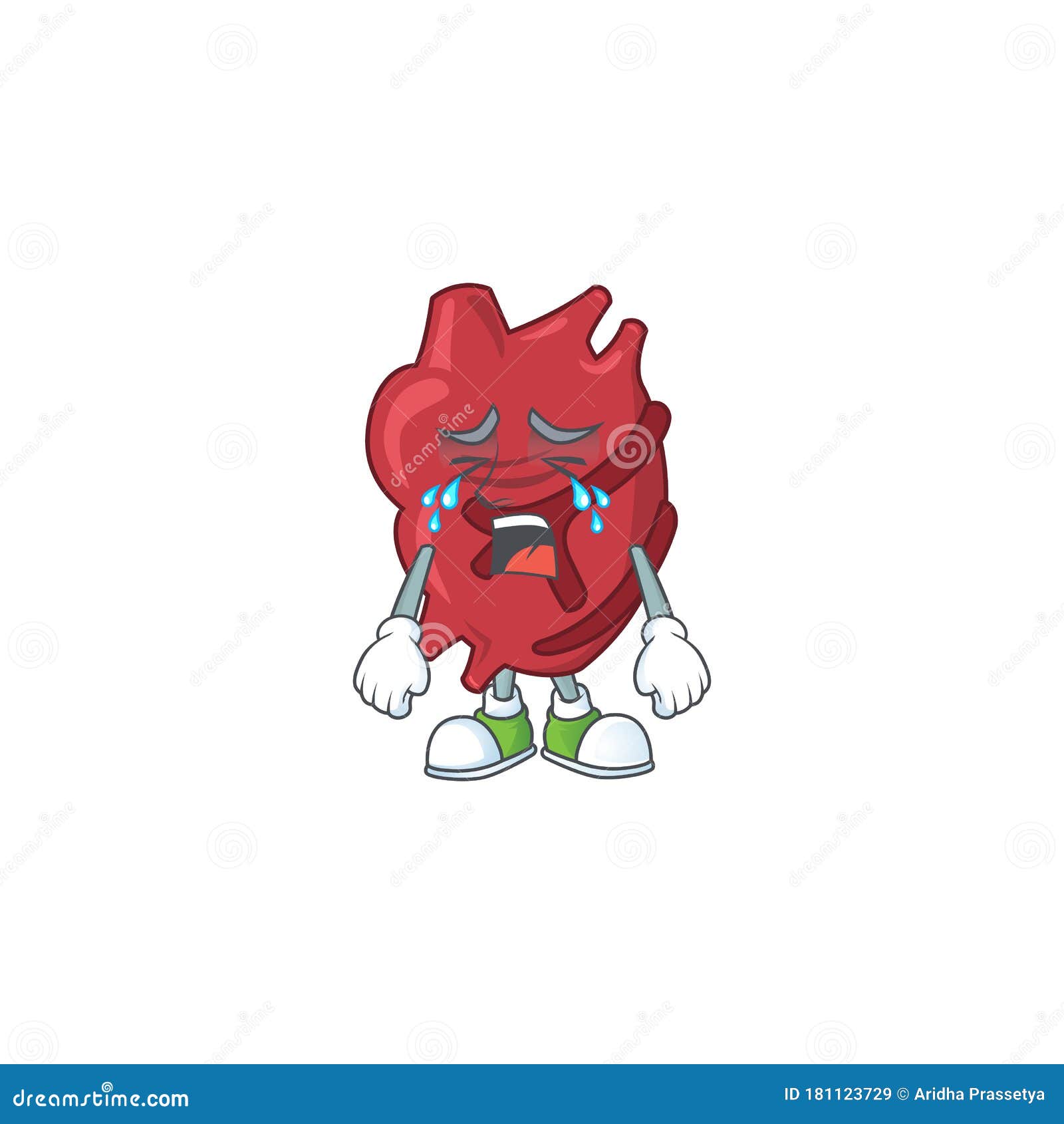 A Weeping Heart Cartoon Character Design Concept Stock Vector ...