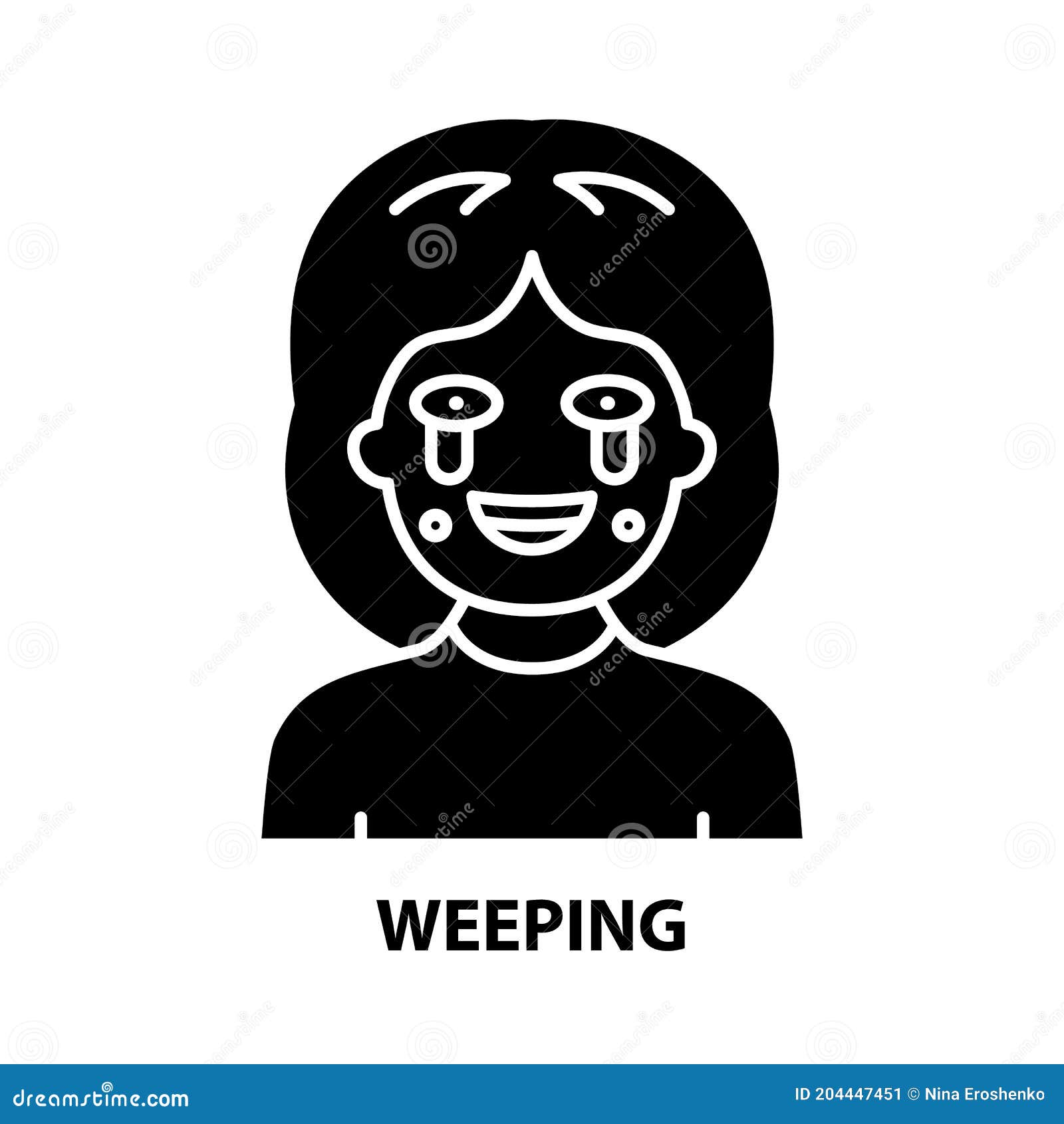 Weeping Icon, Black Vector Sign With Editable Strokes, Concept ...