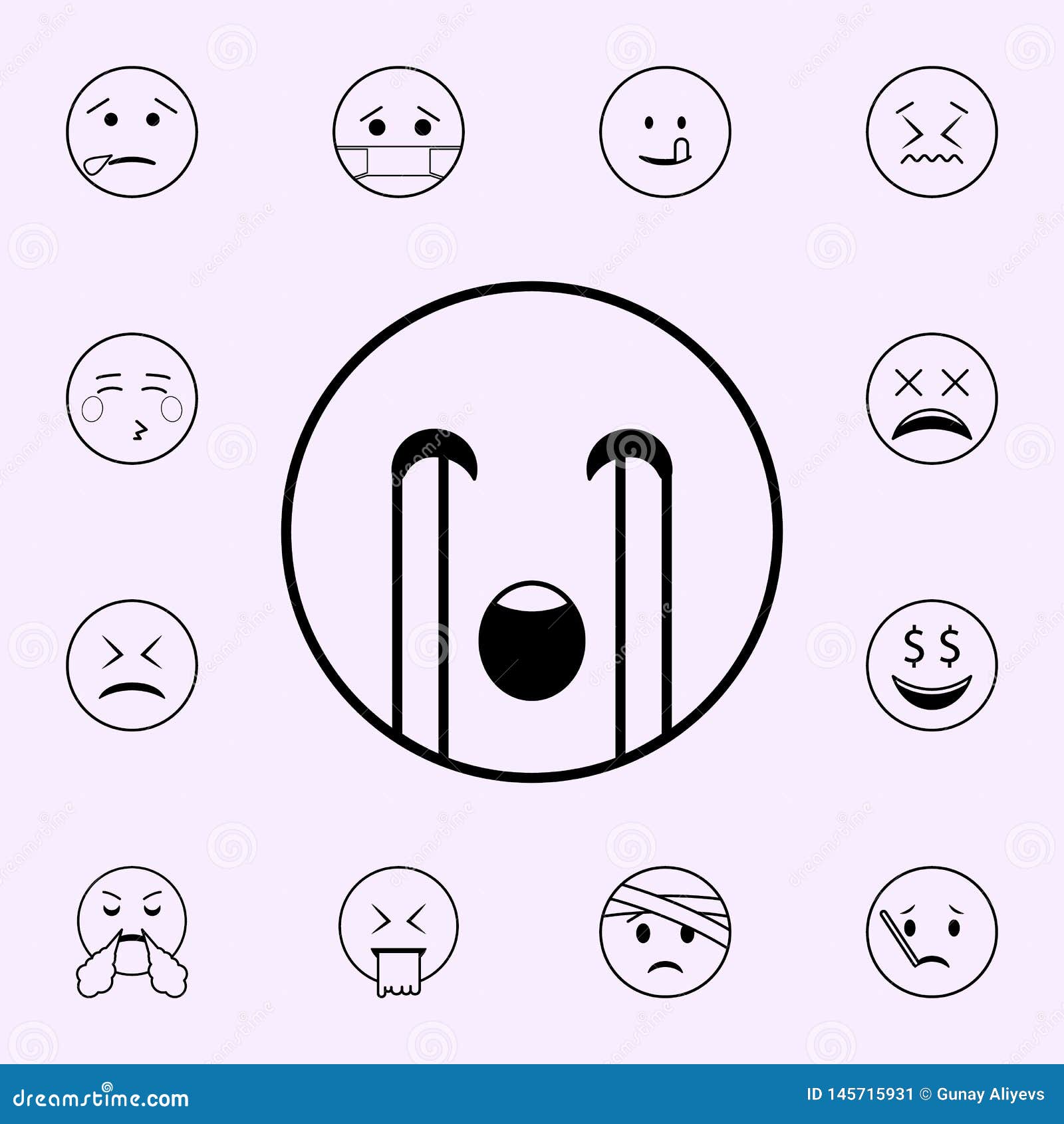 Weeping Icon. Emoji Icons Universal Set for Web and Mobile Stock ...