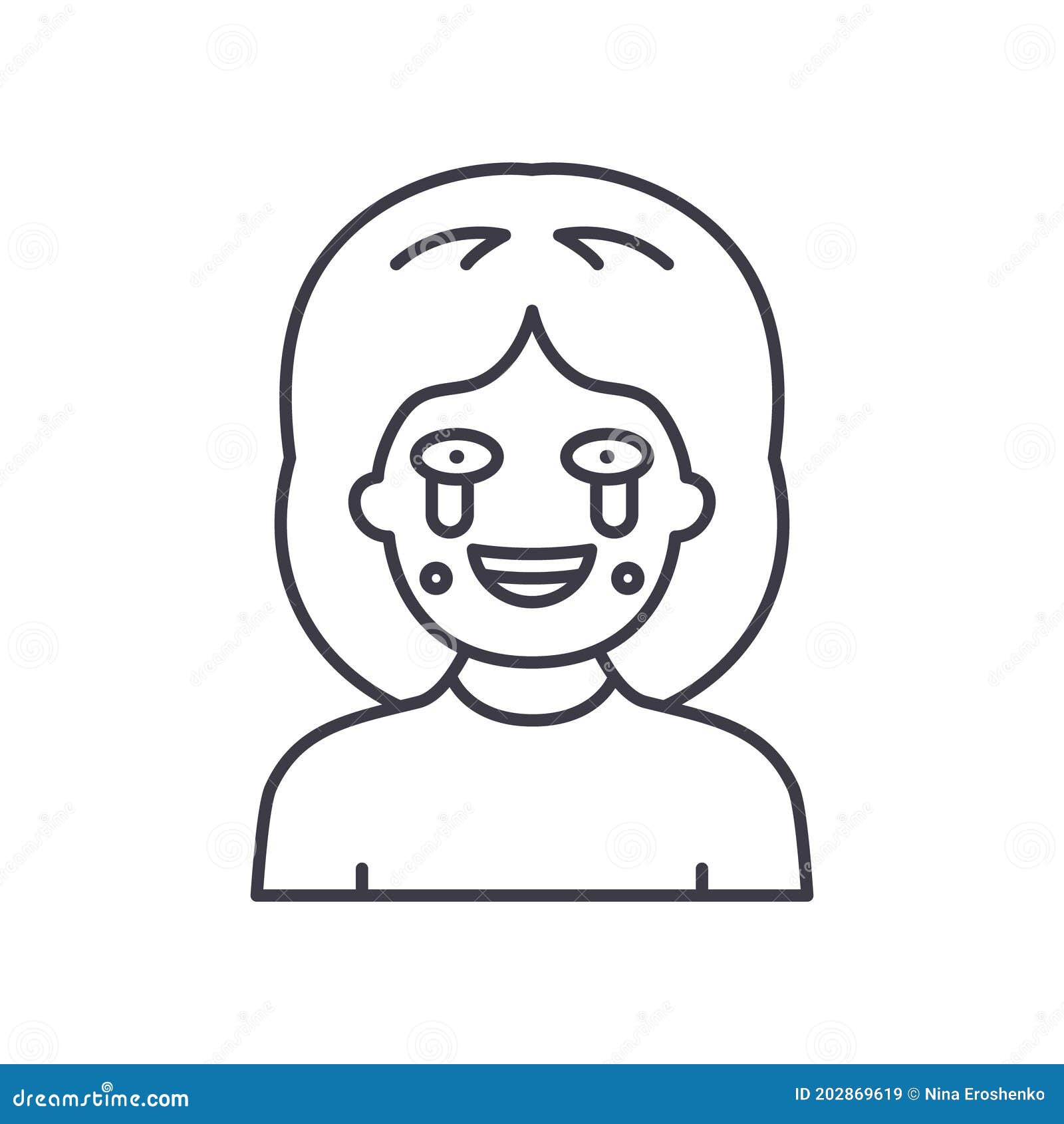 Weeping Icon, Black Vector Sign With Editable Strokes, Concept ...