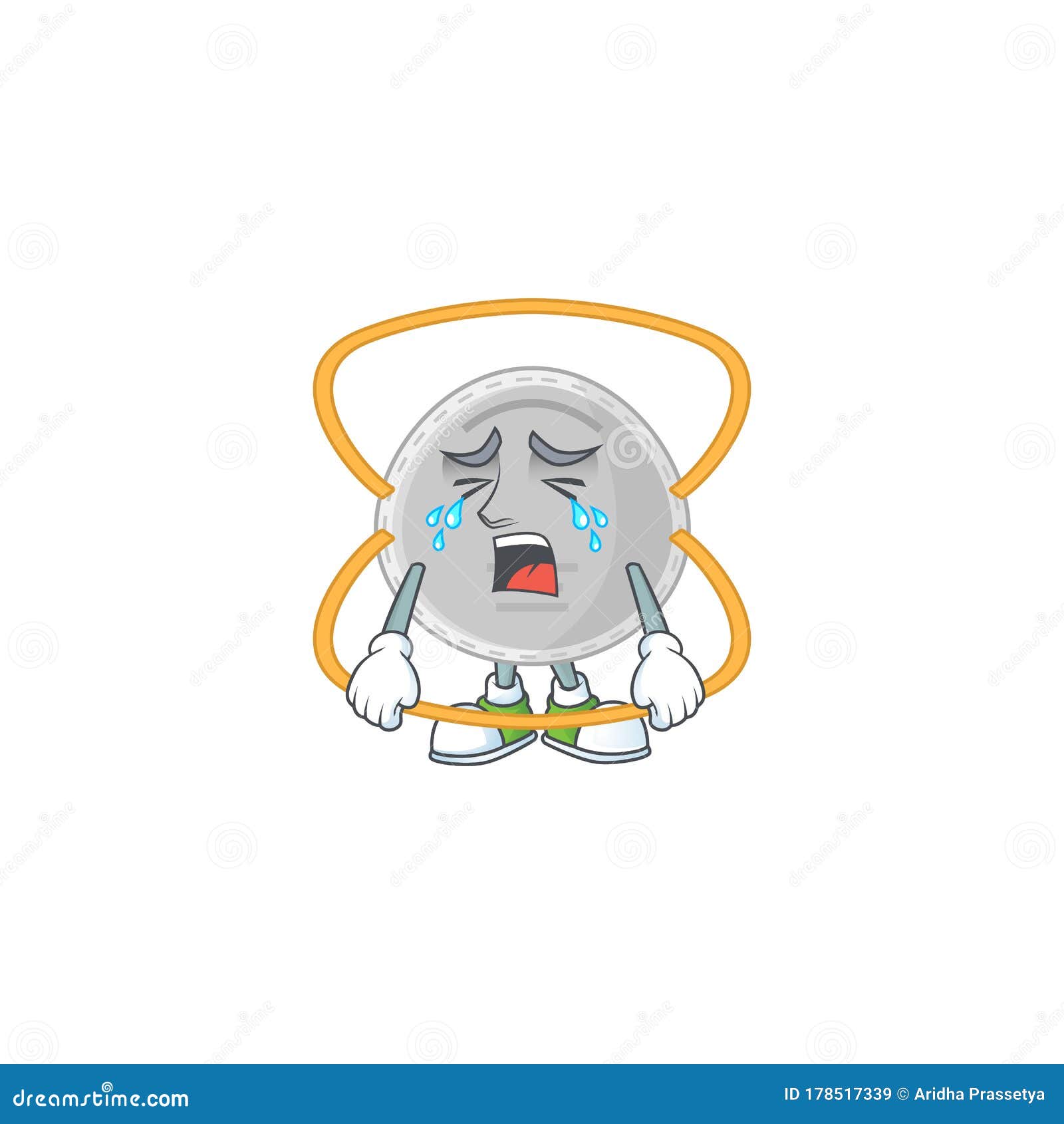 A Weeping N95 Mask Cartoon Character Concept Stock Vector ...