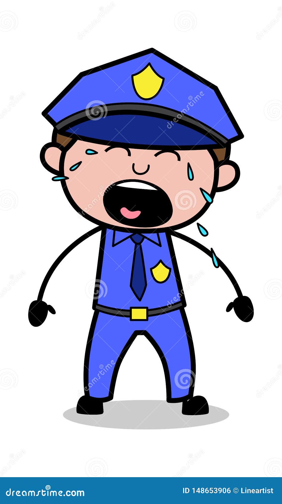 Weeping - Retro Cop Policeman Vector Illustration Stock Illustration ...