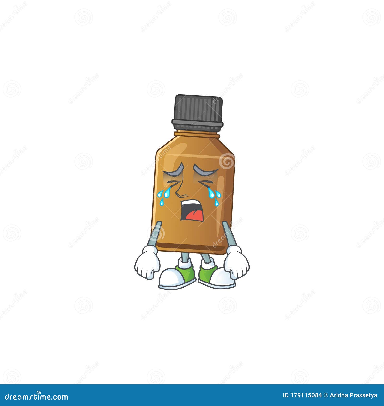 Syrup Cure Bottle Cartoon Character Concept Thumbs Up Having A White ...
