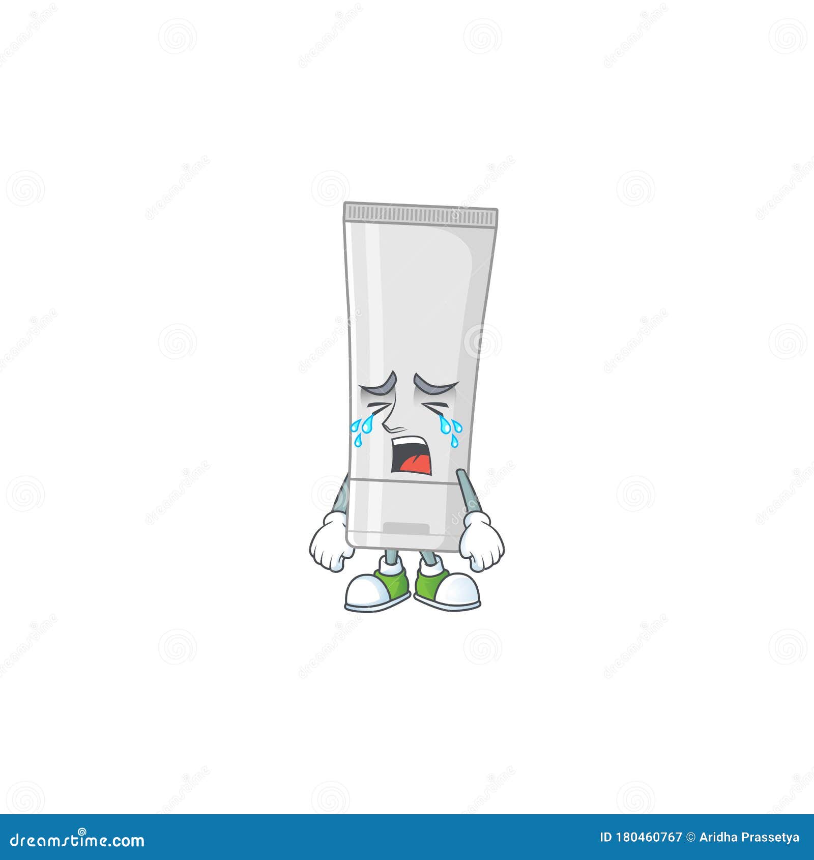 A Weeping White Plastic Tube Cartoon Character Concept Stock Vector ...