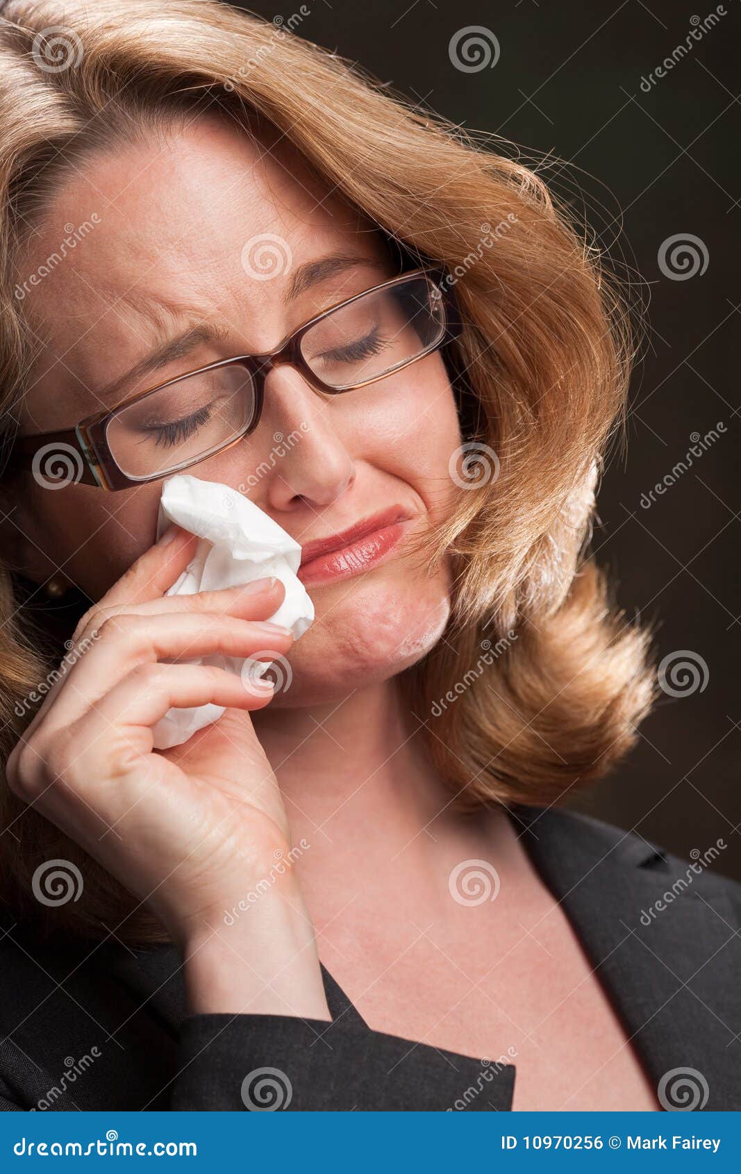 Crying Weeping Gesture Face Little Girl Face Stock Photo ...