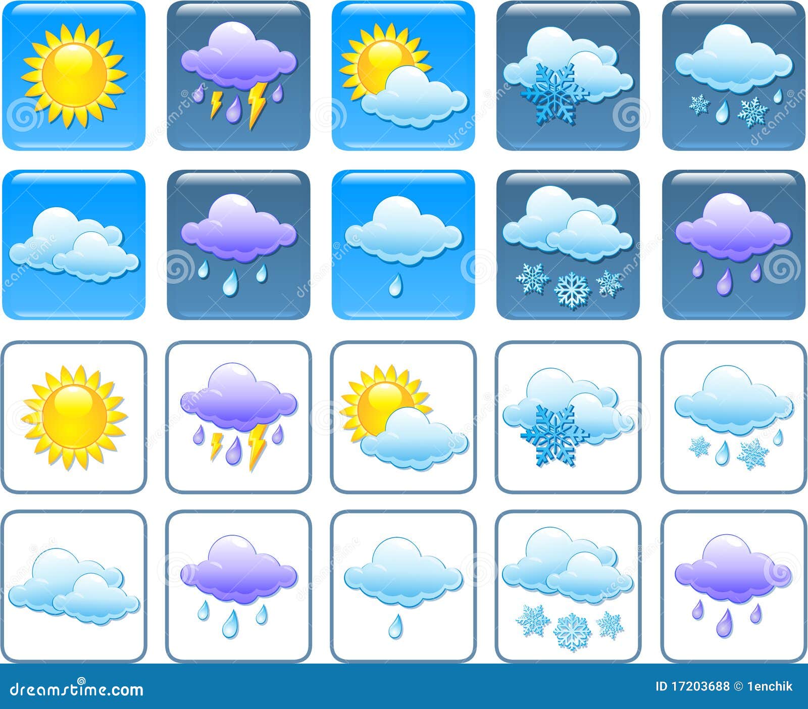 Weer Geregelde Pictogrammen Vector Illustratie - Illustration of ...