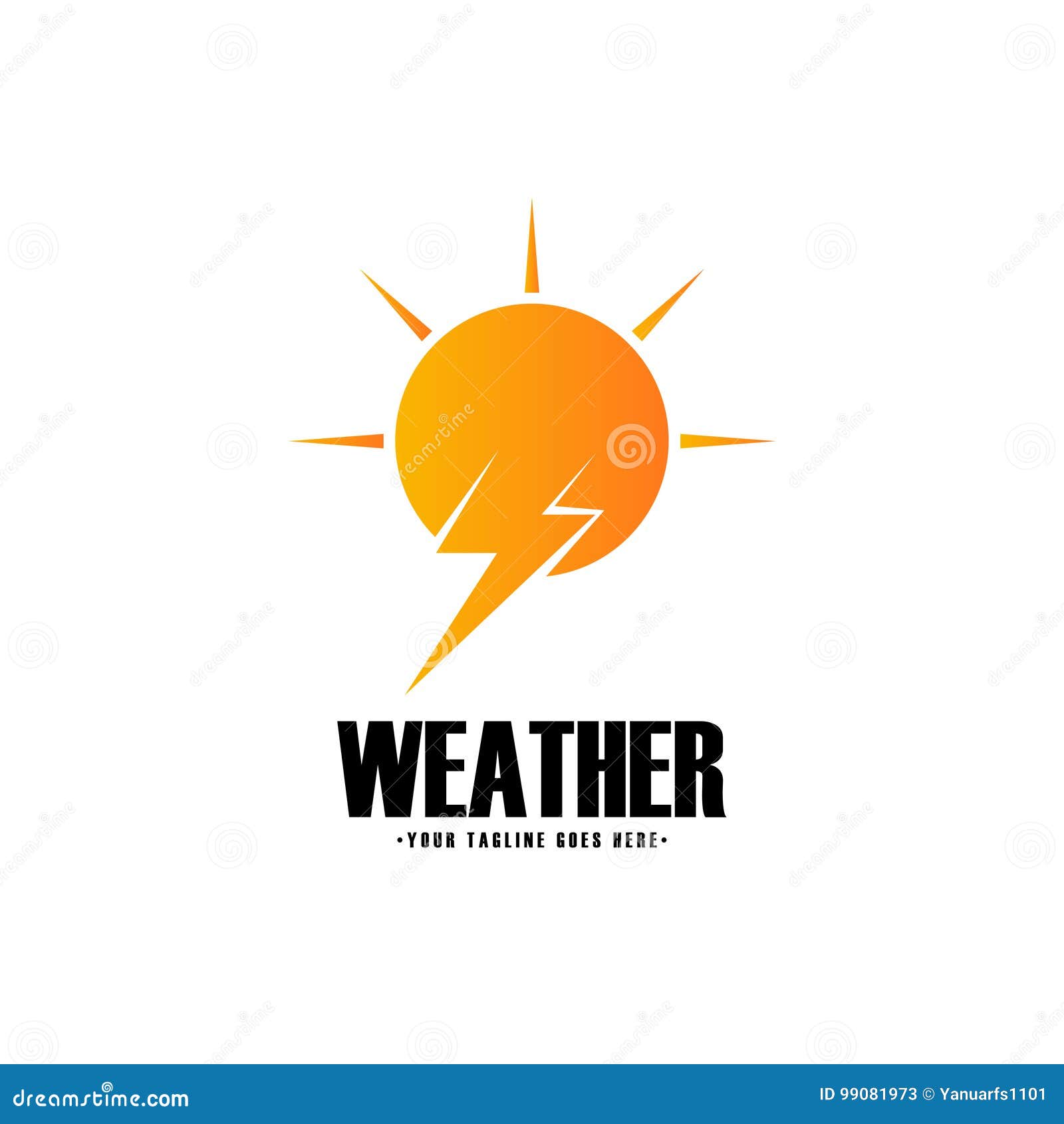 Weer Logo Vector vector illustratie. Illustration of sinaasappel - 99081973