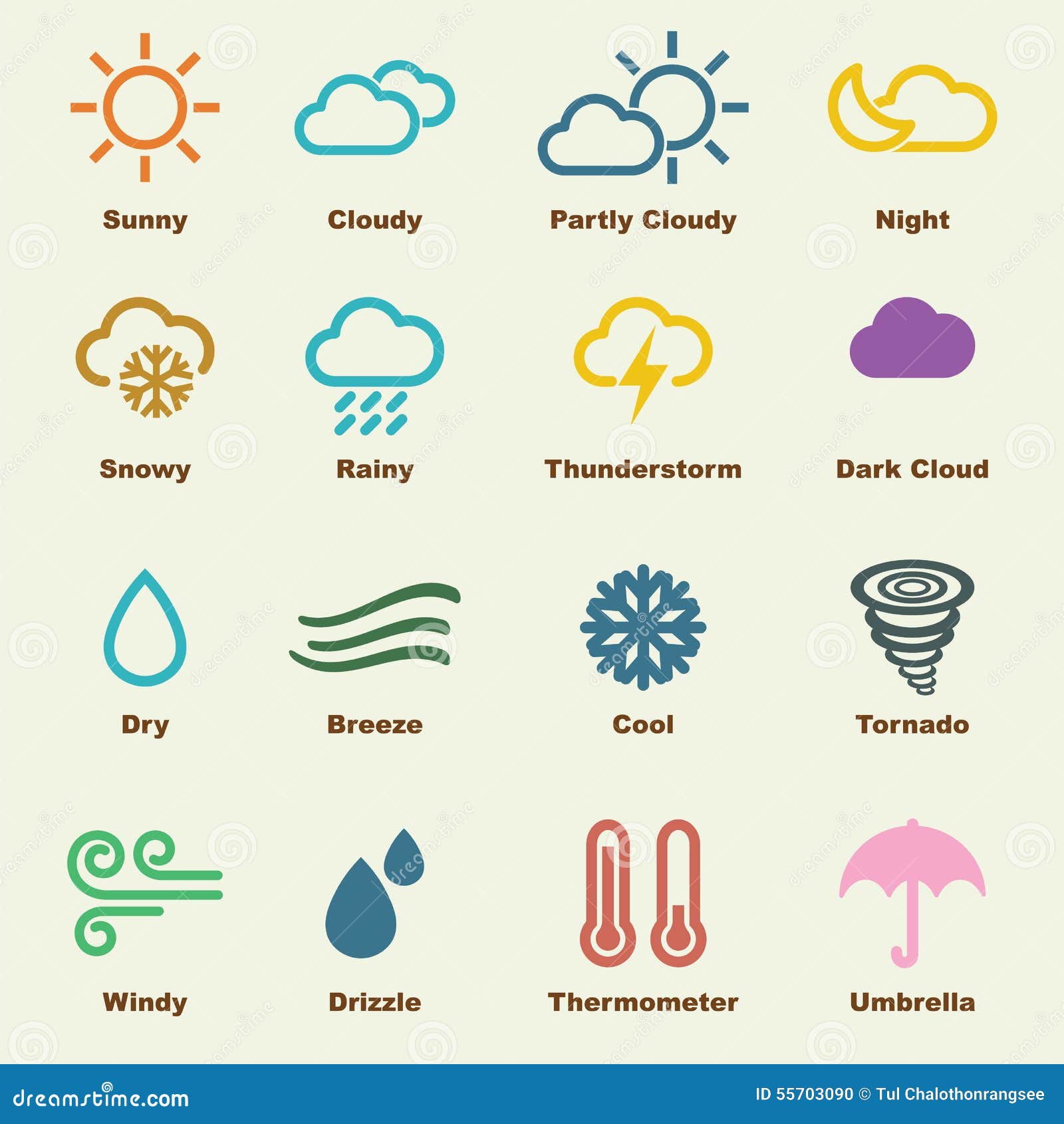 Weerelementen vector illustratie. Illustration of sneeuw - 55703090
