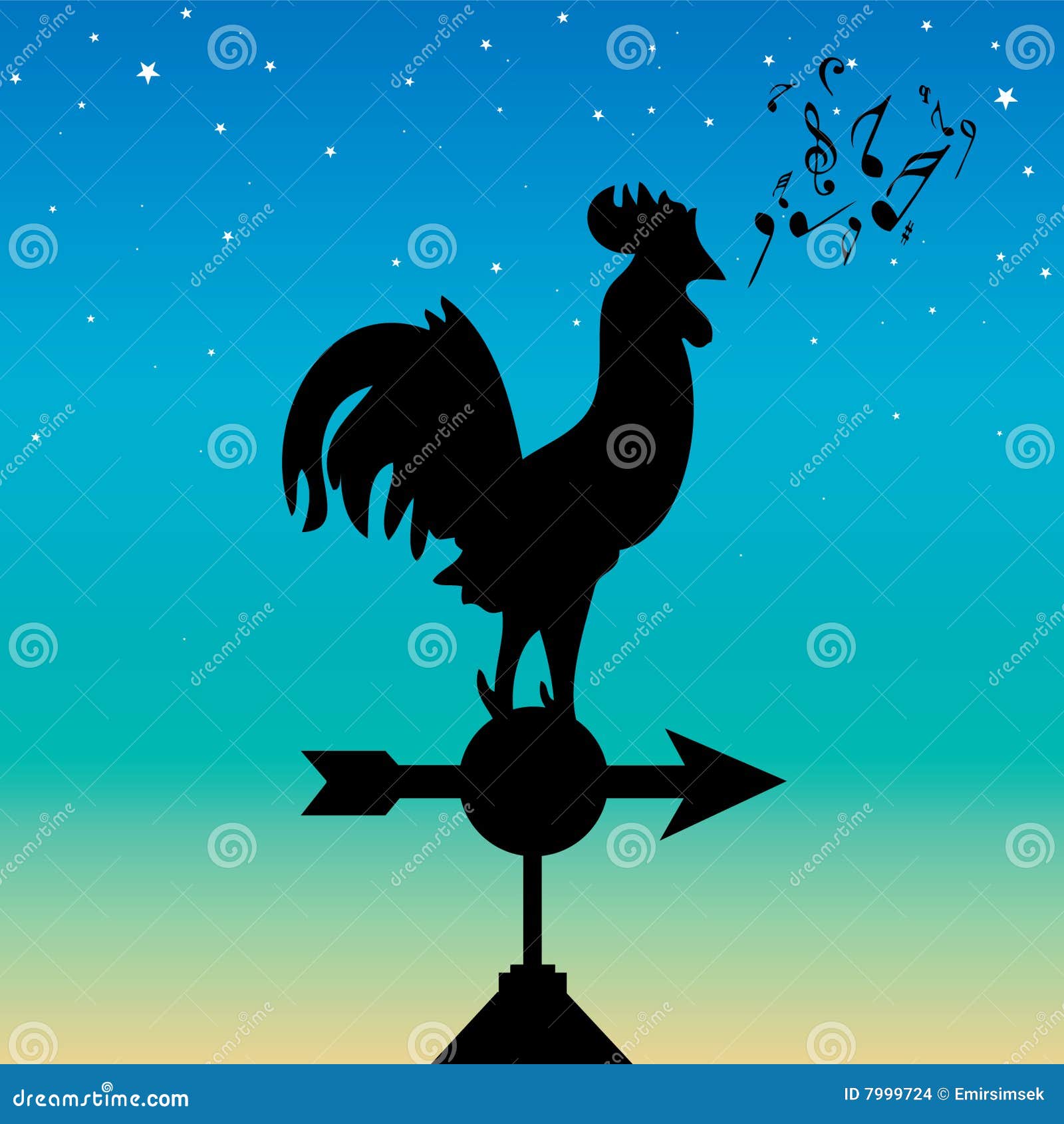 Weerhaan vector illustratie. Illustration of vector, nota - 7999724