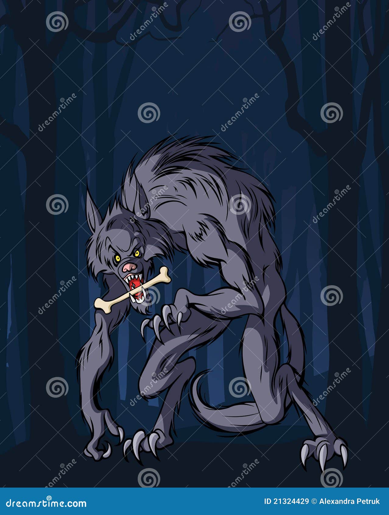 Weerwolf vector illustratie. Illustration of kwaadwillig - 21324429