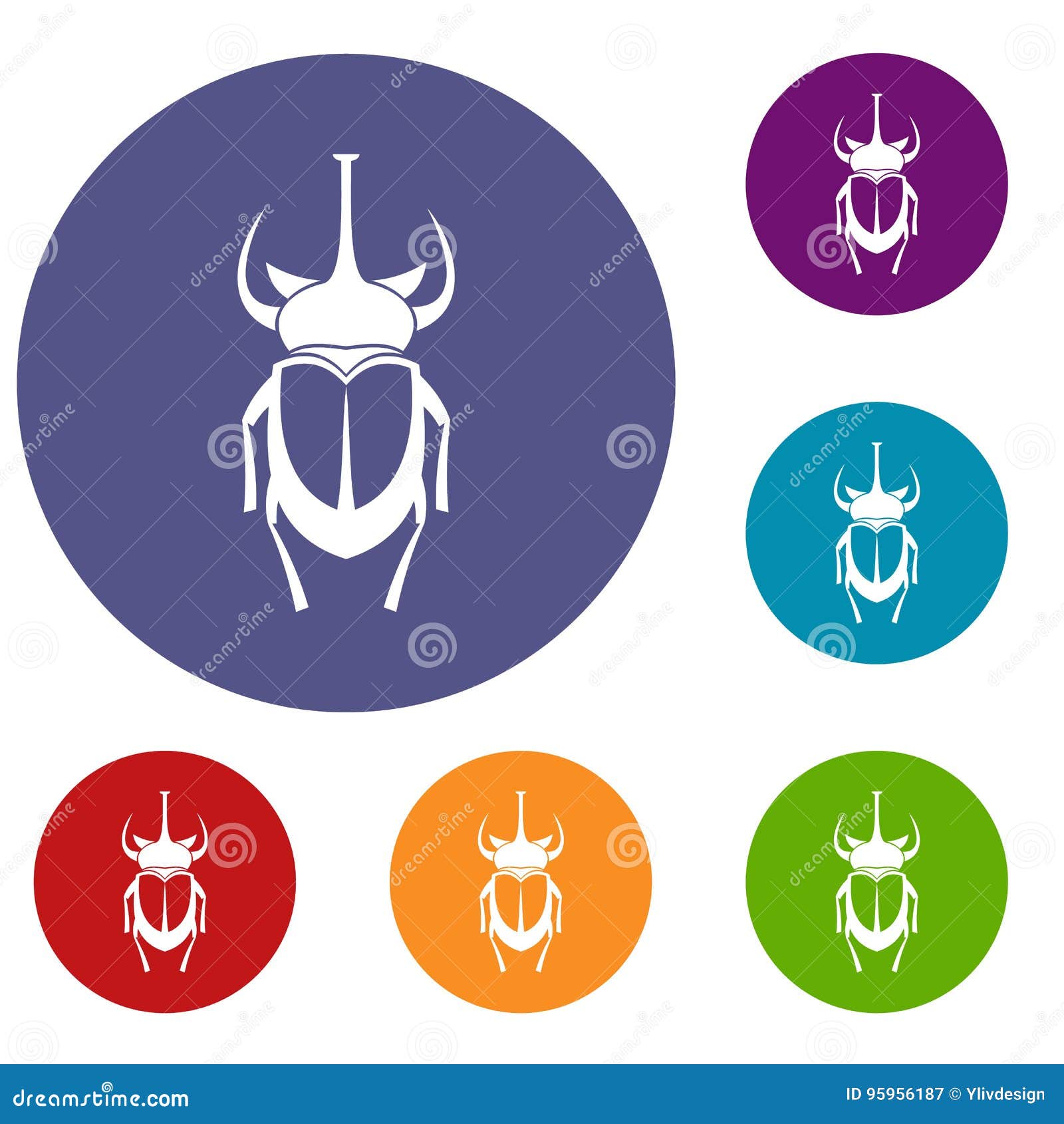 Weevil beetle icons set stock vector. Illustration of fauna - 95956187