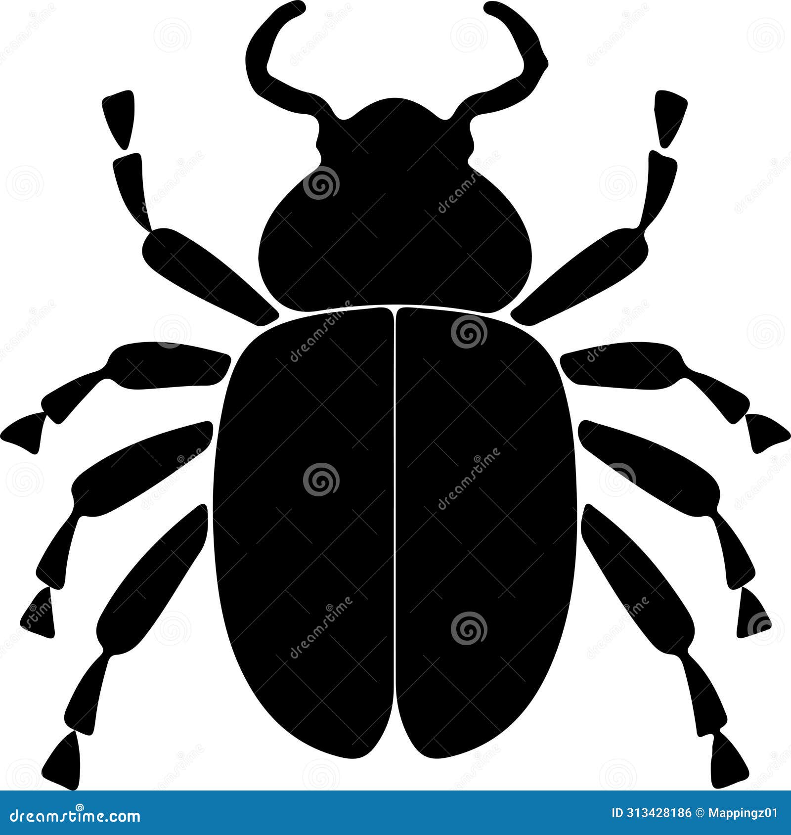 Weevil Black Silhouette Generative Ai Stock Illustration - Illustration ...